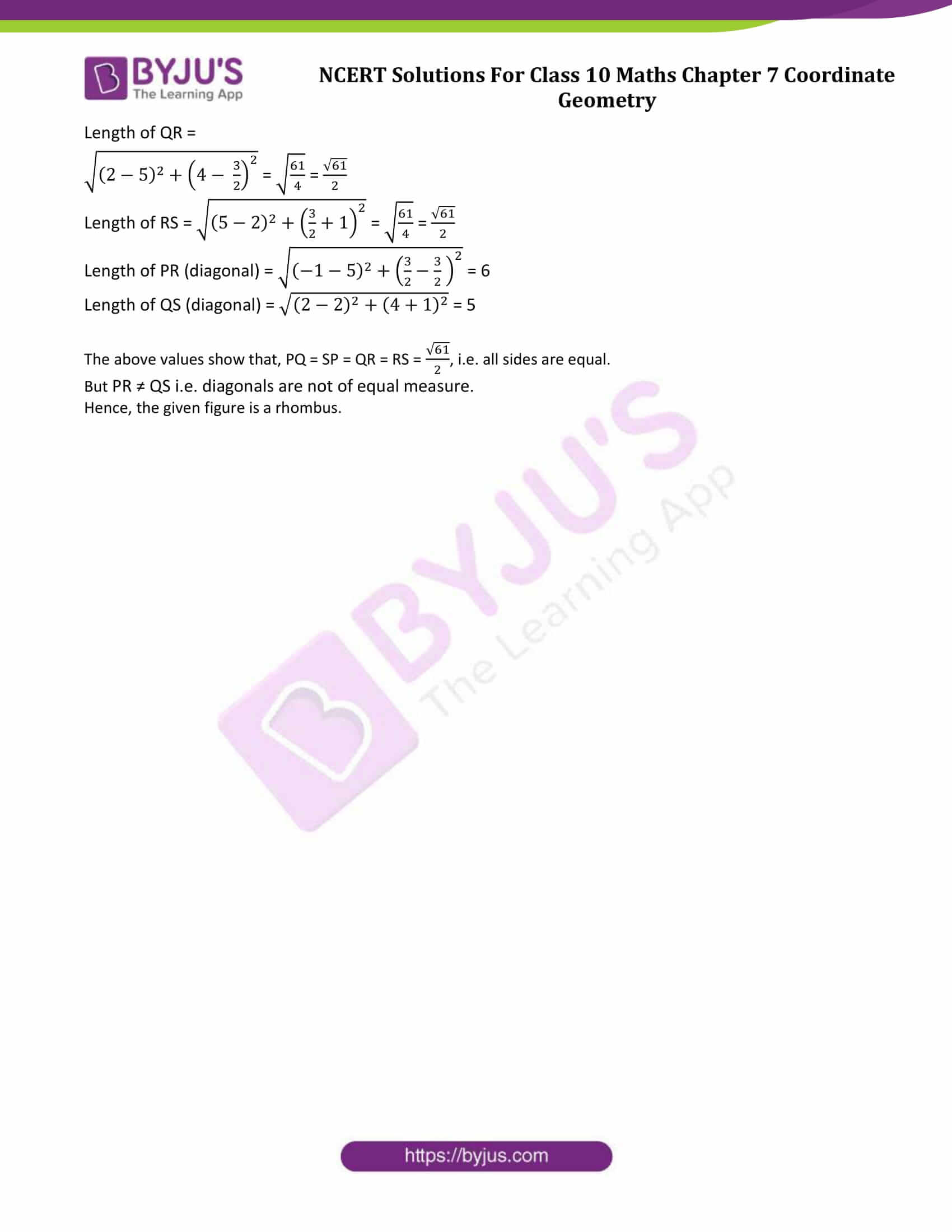 NCERT Solutions Class 10 Maths Chapter 7 Coordinate Geometry