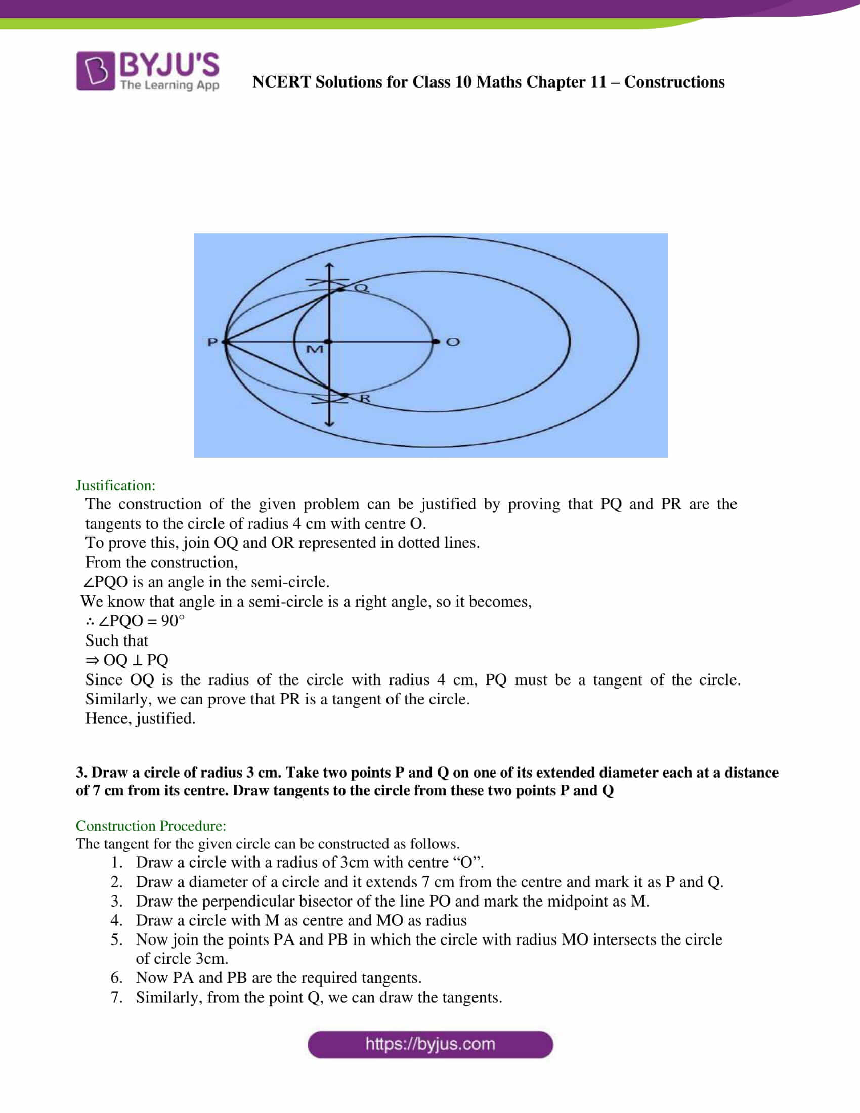 NCERT Solutions Class 10 Maths Chapter 11 Constructions - Download PDF!