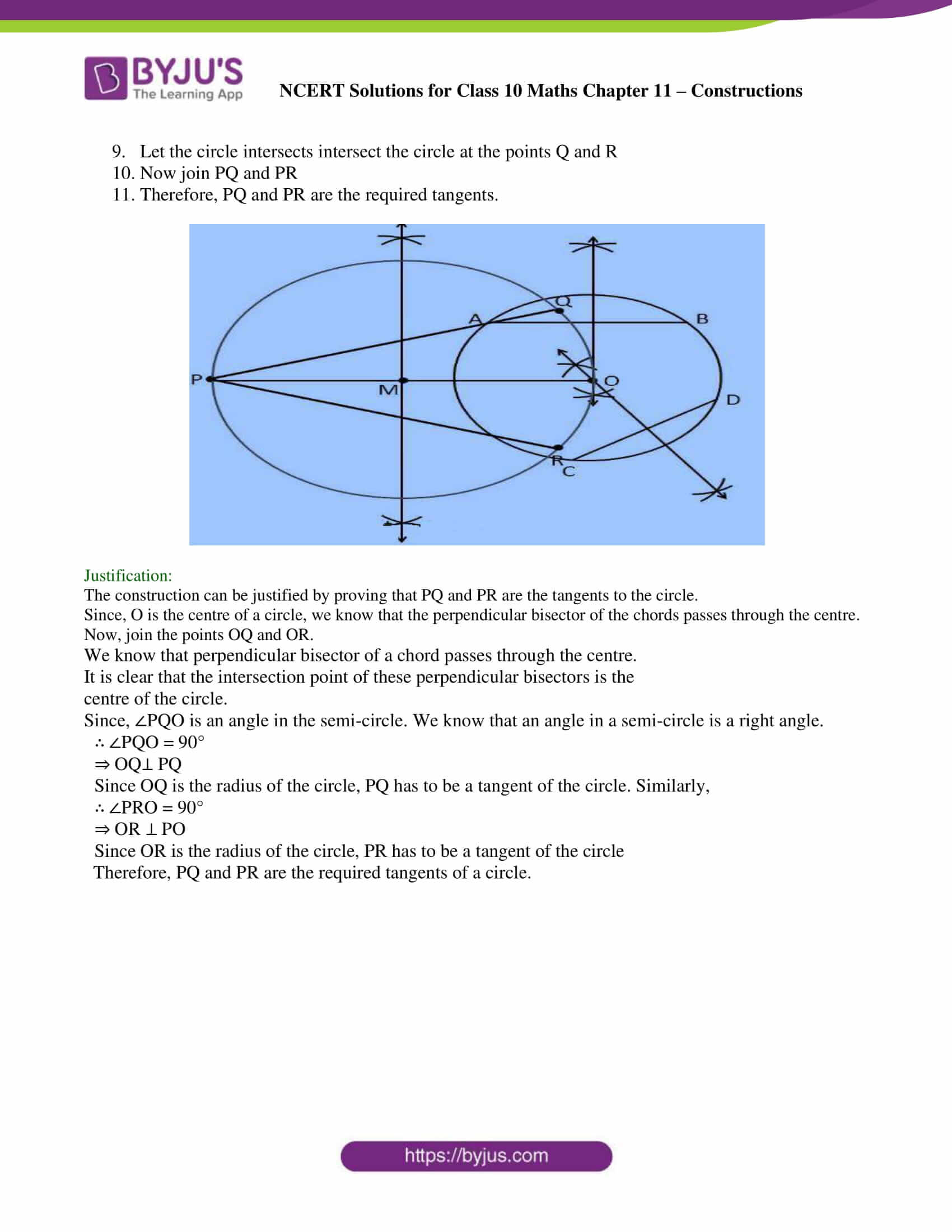 NCERT Solutions Class 10 Maths Chapter 11 Constructions - Download PDF!