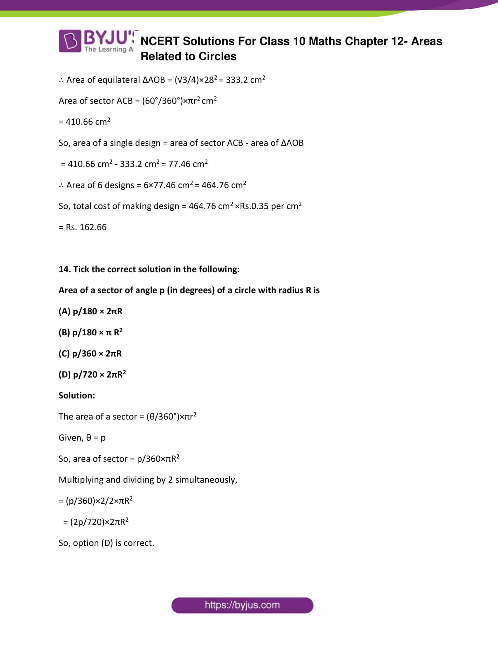 ncert solutions oct26 for class 10 maths chapter 12 14