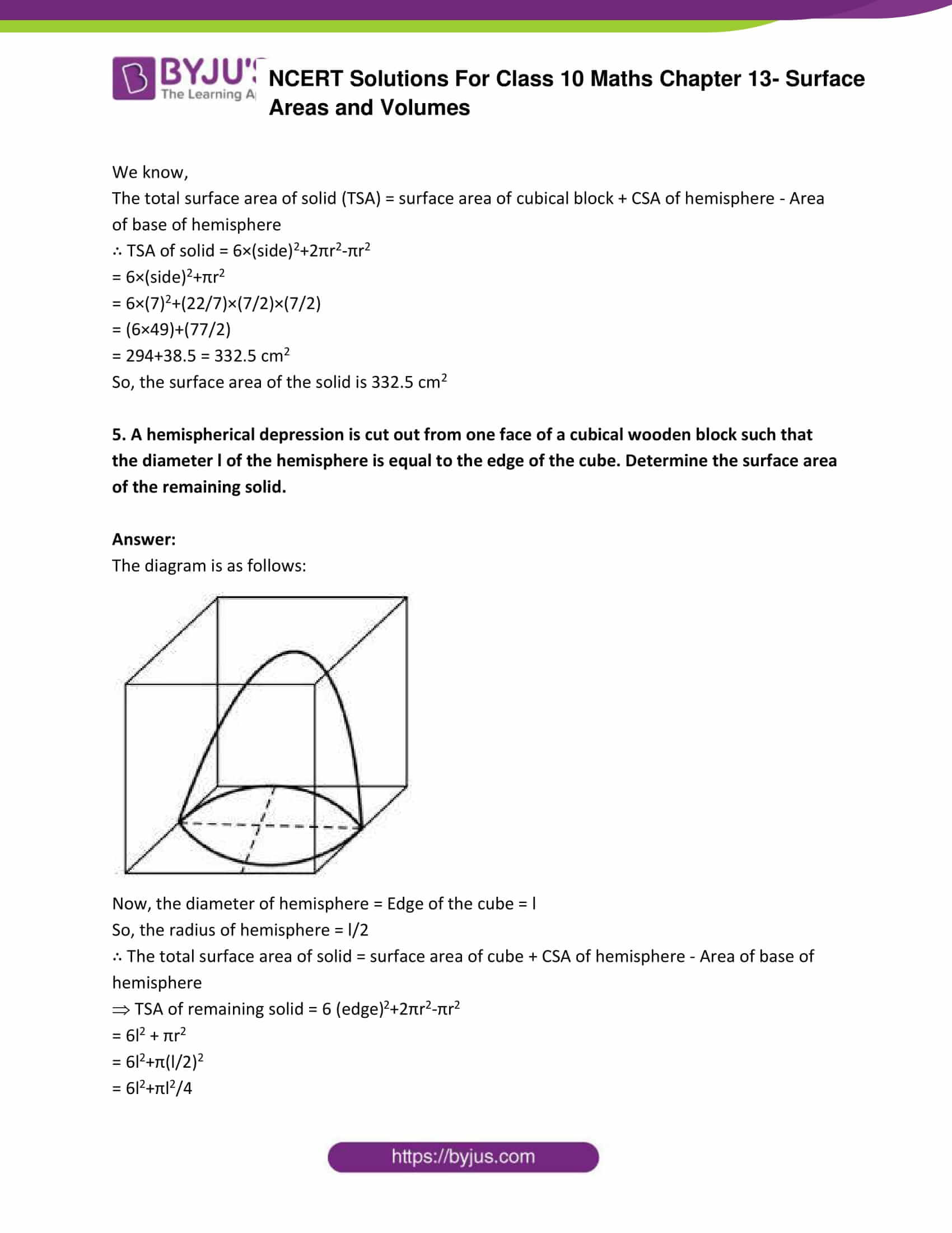 NCERT Solutions for Class 10 Maths Exercise 13.1 Chapter 13- surface ...