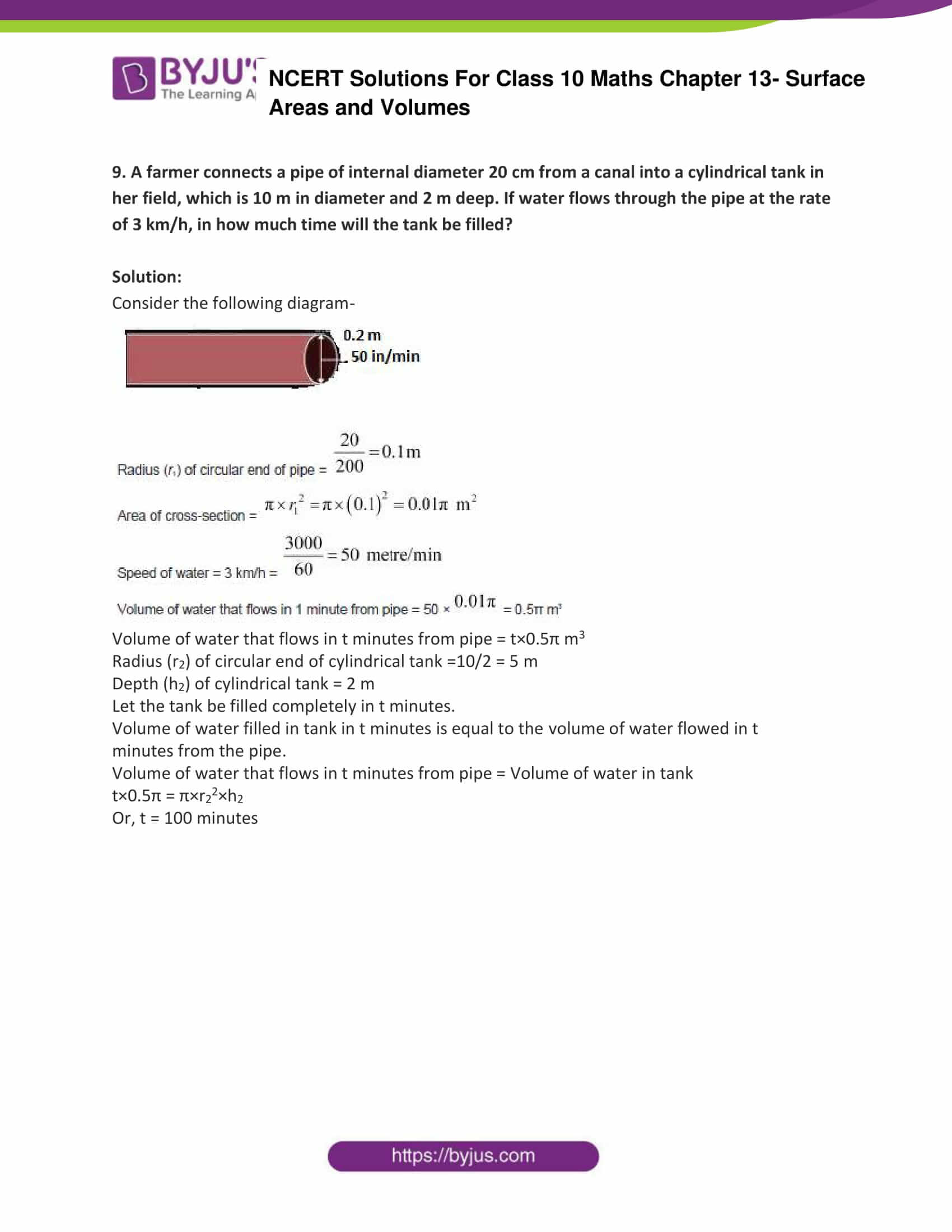 NCERT Solutions for Class 10 Maths Exercise 13.3 Chapter 13- surface ...