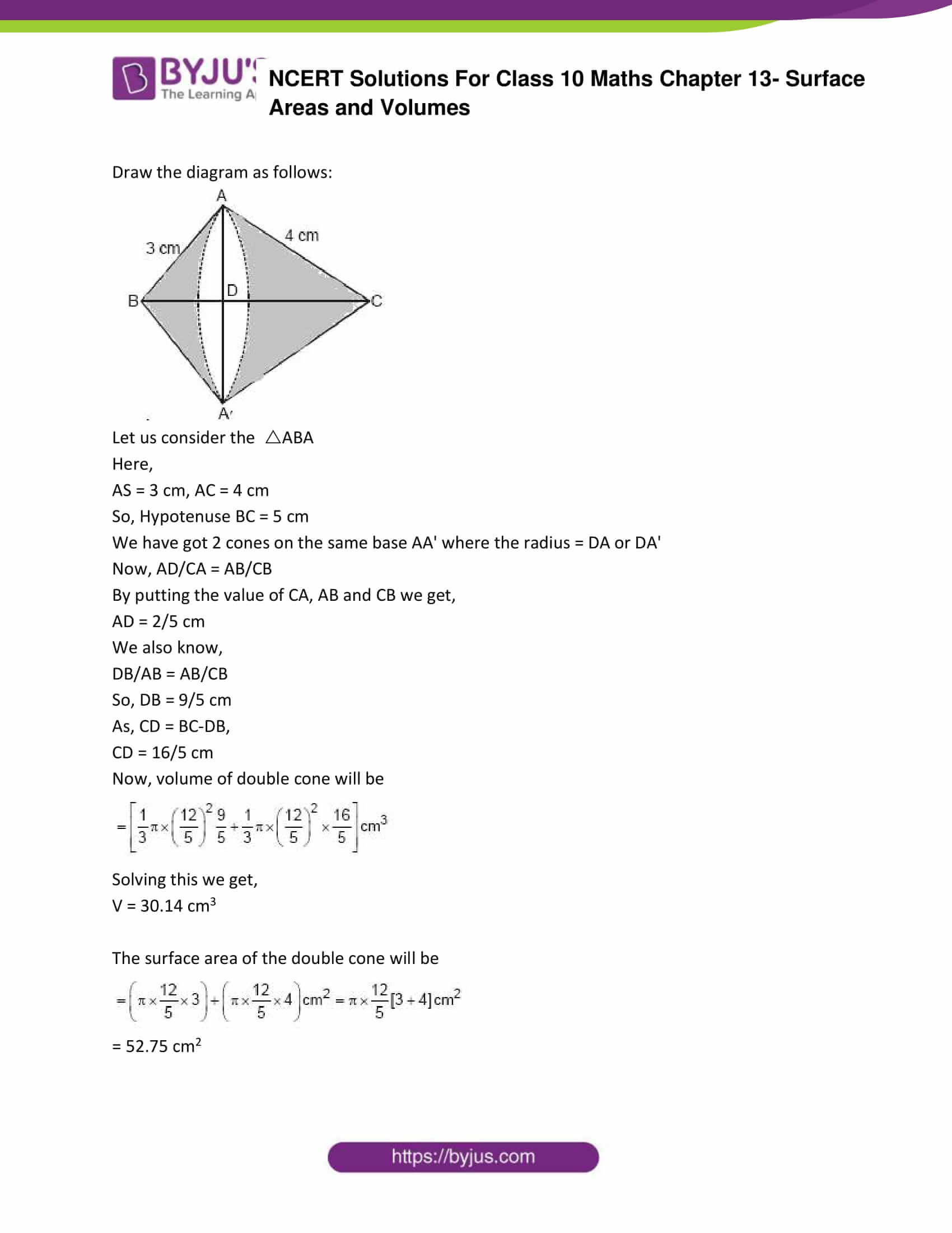 NCERT Solutions for Class 10 Maths Exercise 13.5 Chapter 13 Surface ...