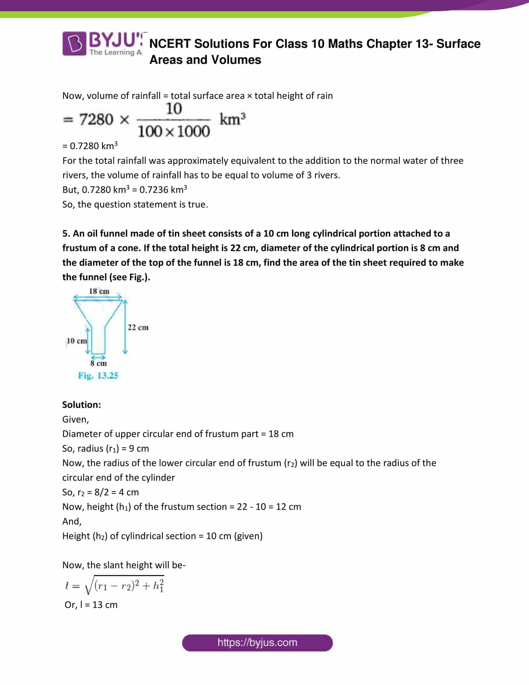 NCERT Solutions for Class 10 Maths Exercise 13.5 Chapter 13 Surface ...