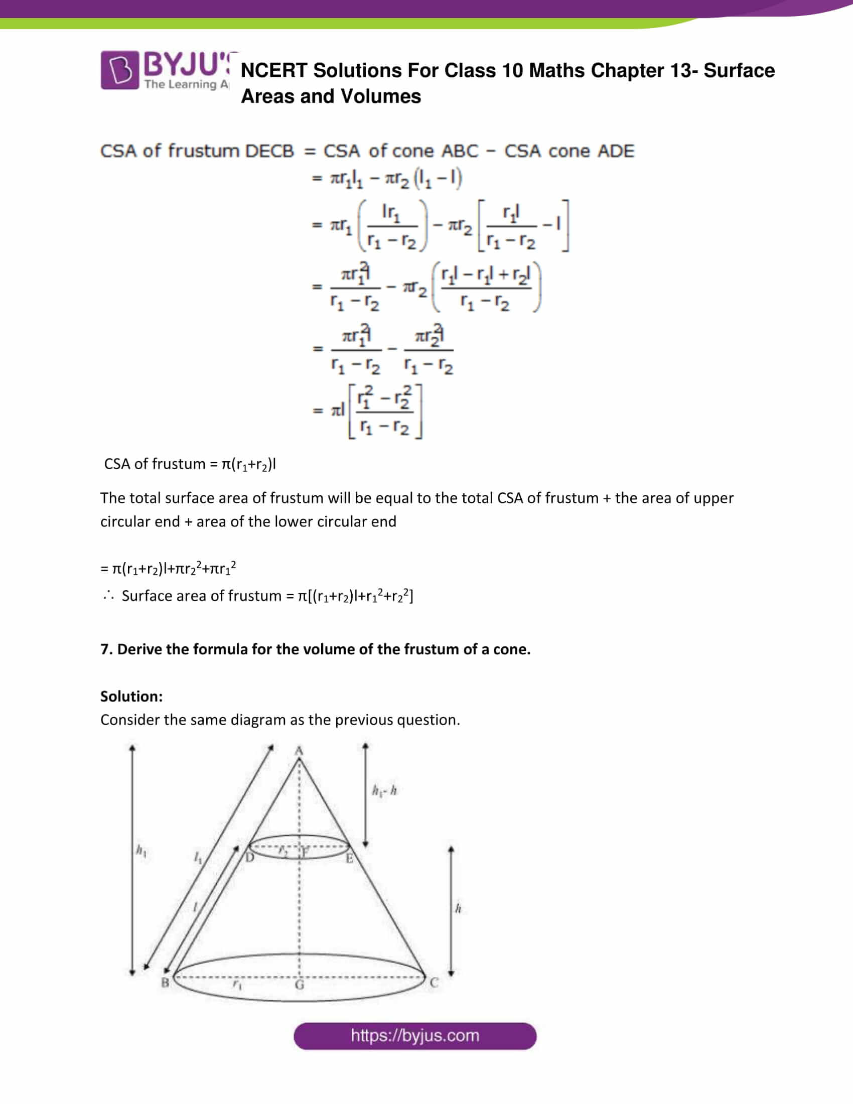NCERT Solutions Class 10 Maths Chapter 13 Surface Areas and Volumes