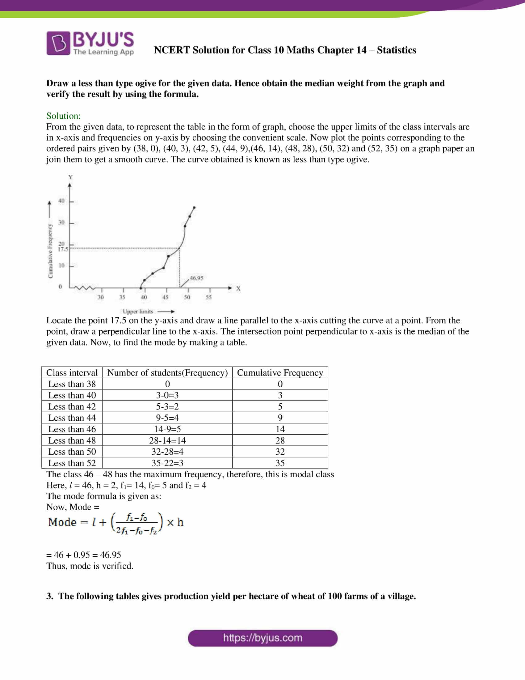 NCERT Solutions Class 10 Maths Chapter 14 Statistics