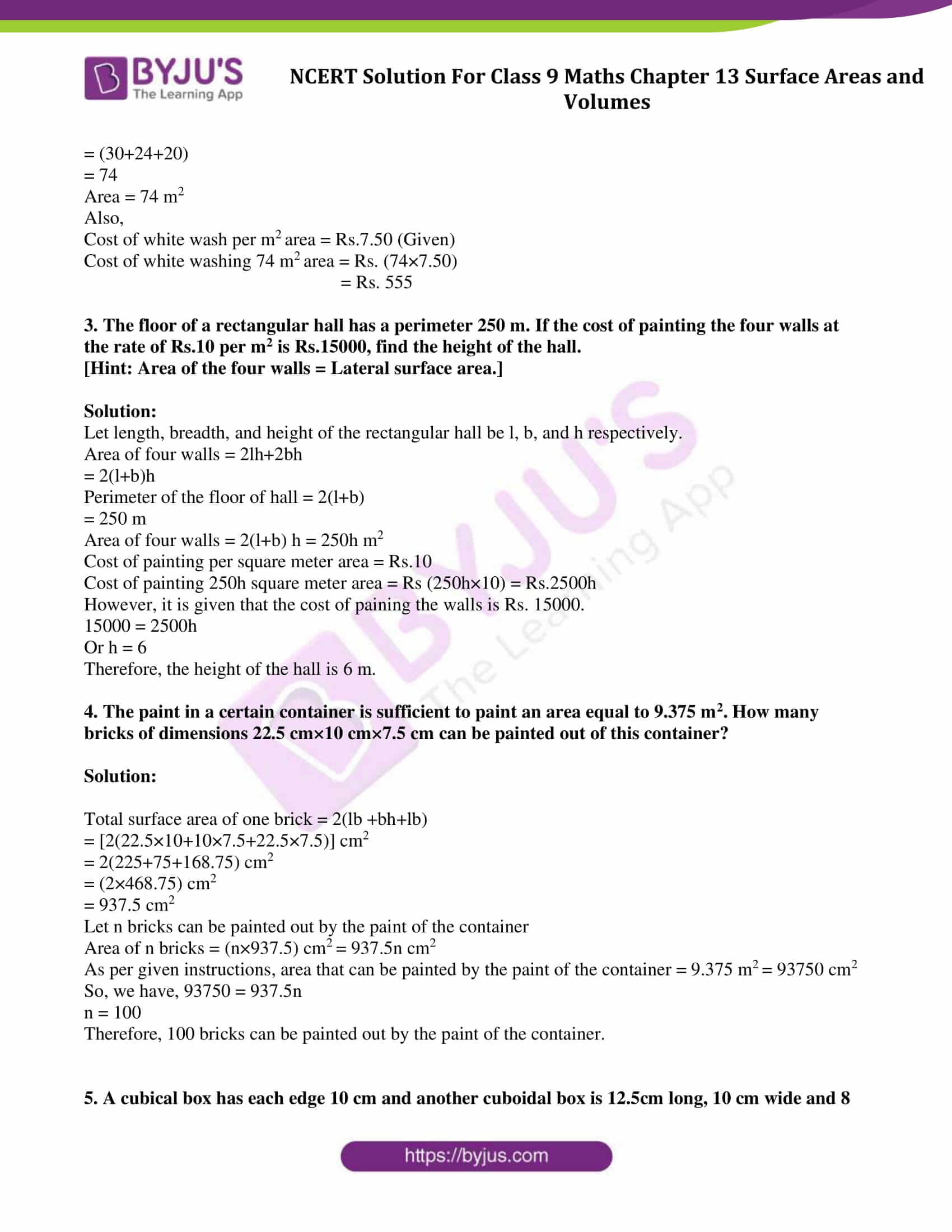 NCERT Solutions for Class 9 Maths Chapter 13 Surface Area and Volume