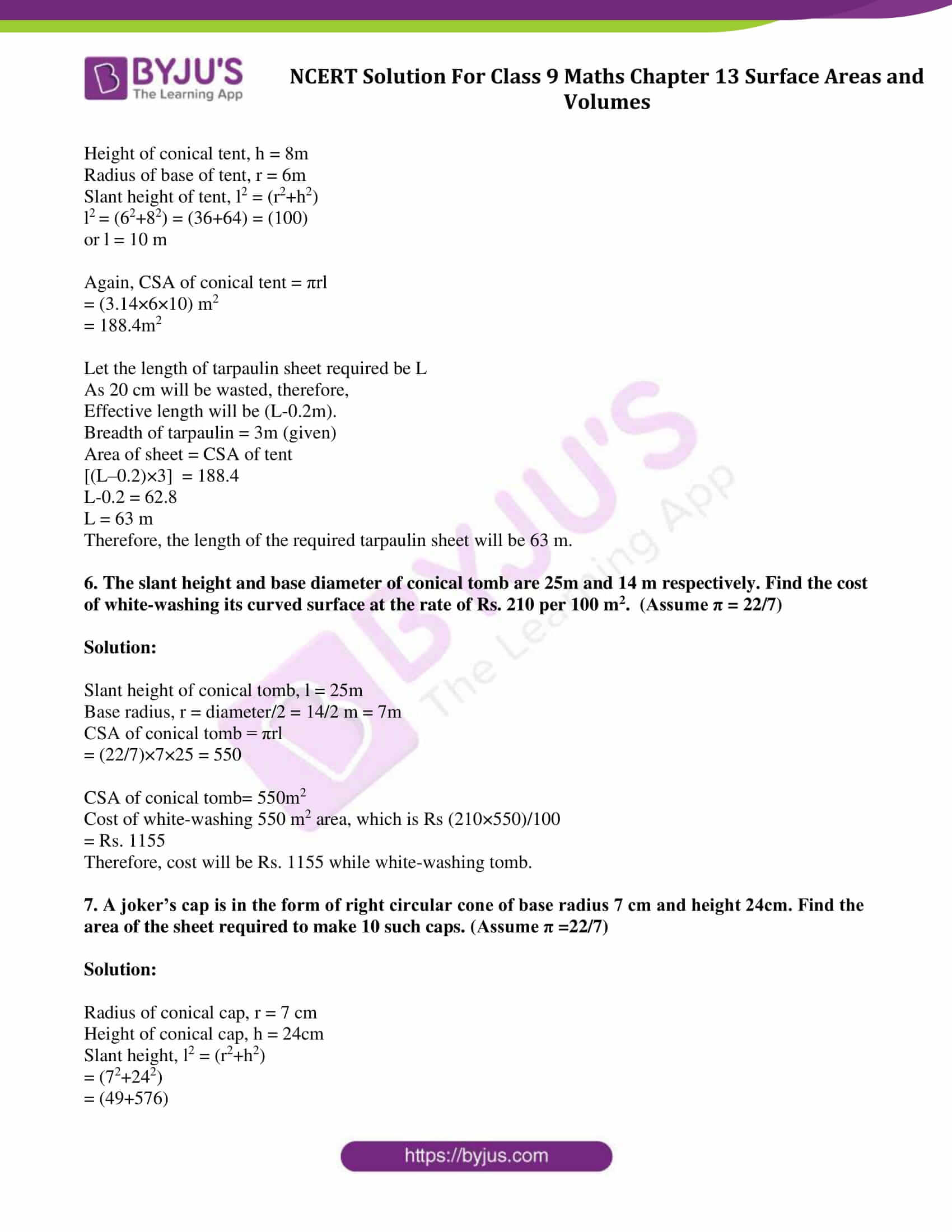 NCERT Solutions for Class 9 Maths Chapter 13 Surface Area and Volume
