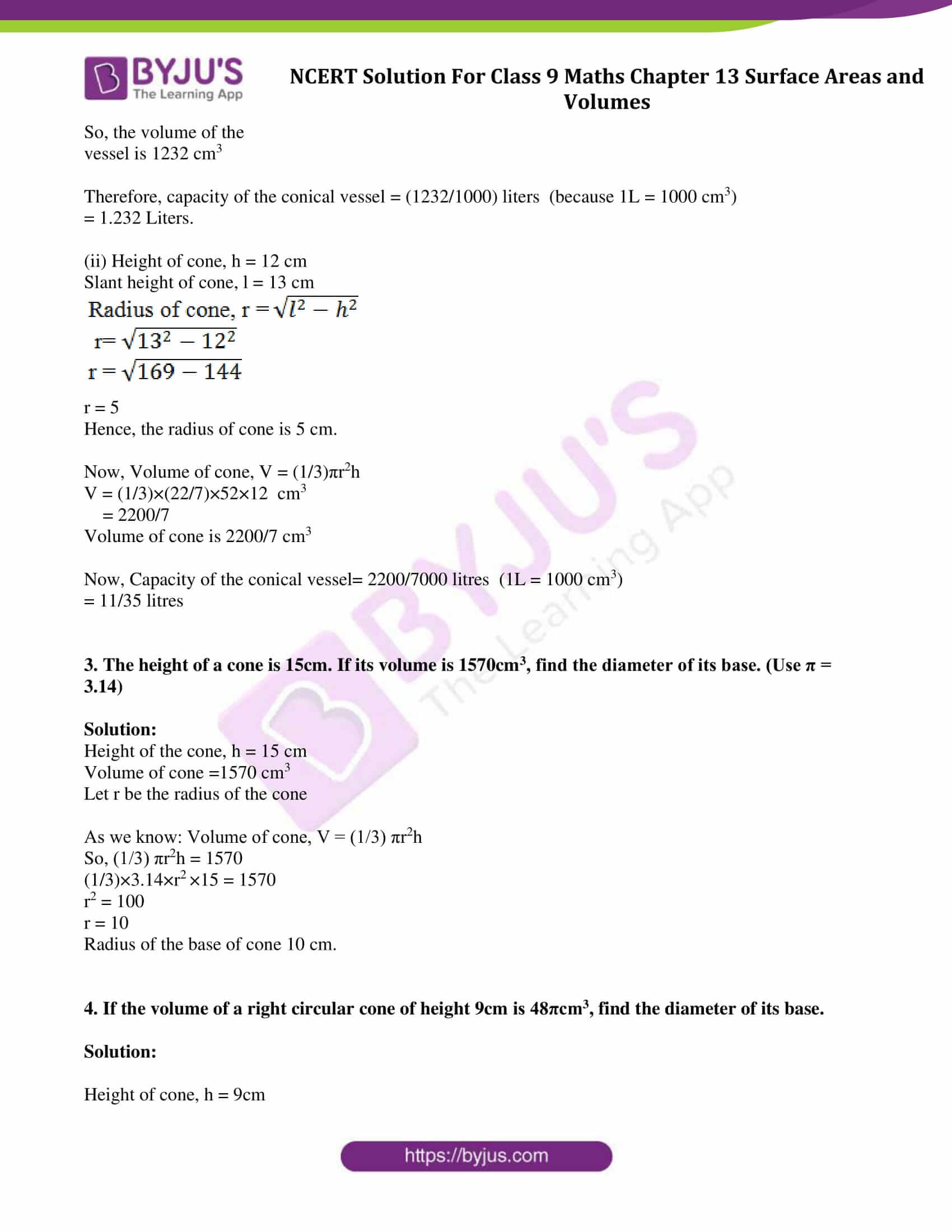 NCERT Solutions for Class 9 Maths Chapter 13 Surface Area and Volume