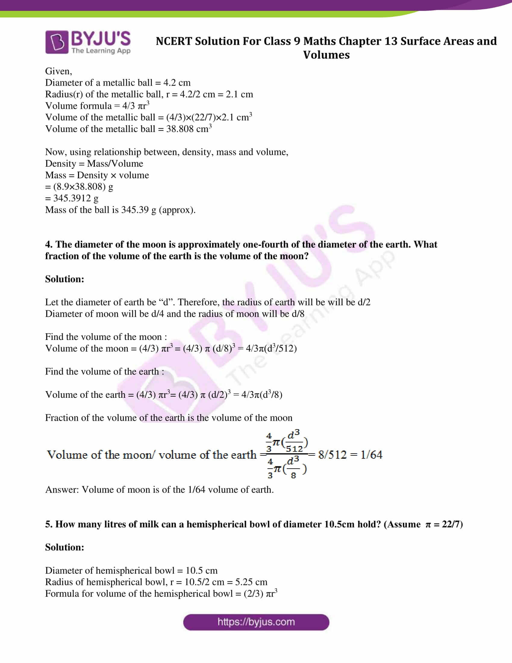 NCERT Solutions for Class 9 Maths Chapter 13 Surface Area and Volume