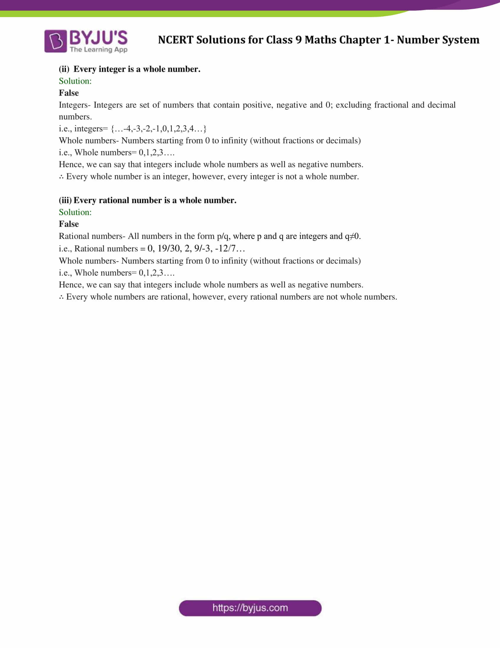 NCERT Solutions for Class 9 Maths Chapter 1 Number Systems