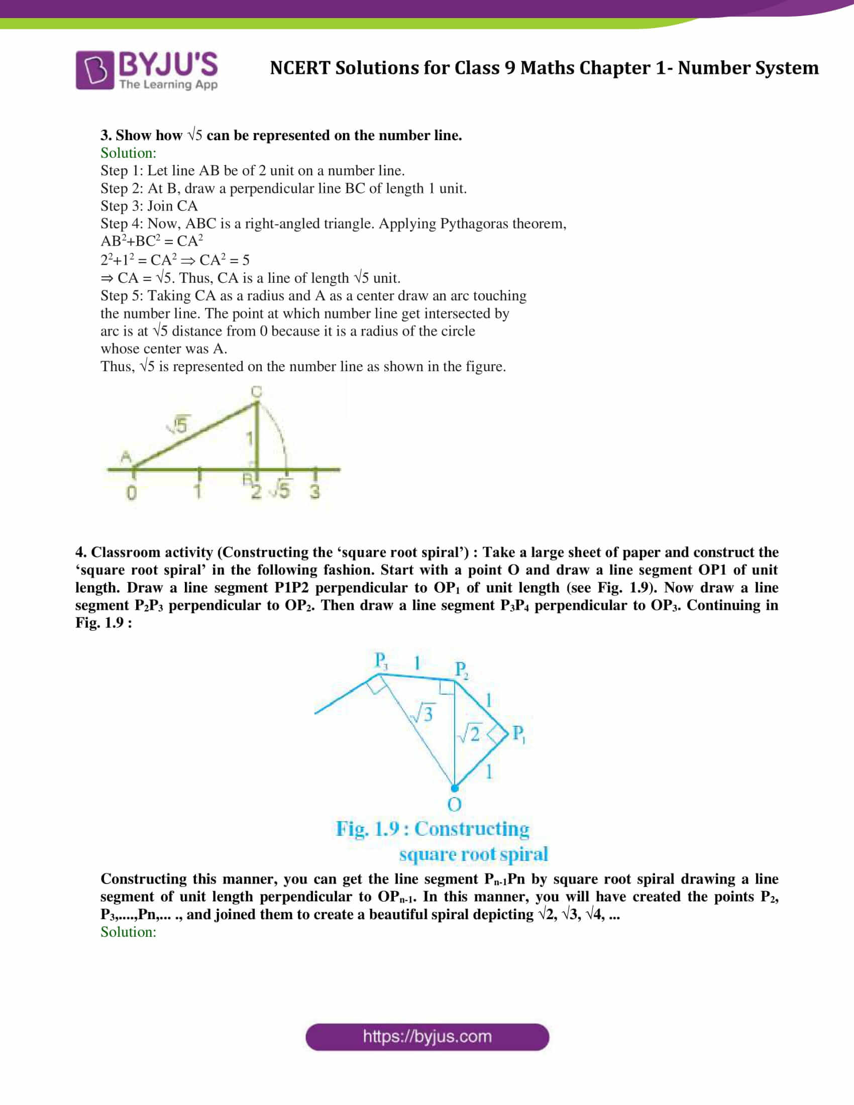 NCERT Solutions for Class 9 Maths Chapter 1 Number Systems