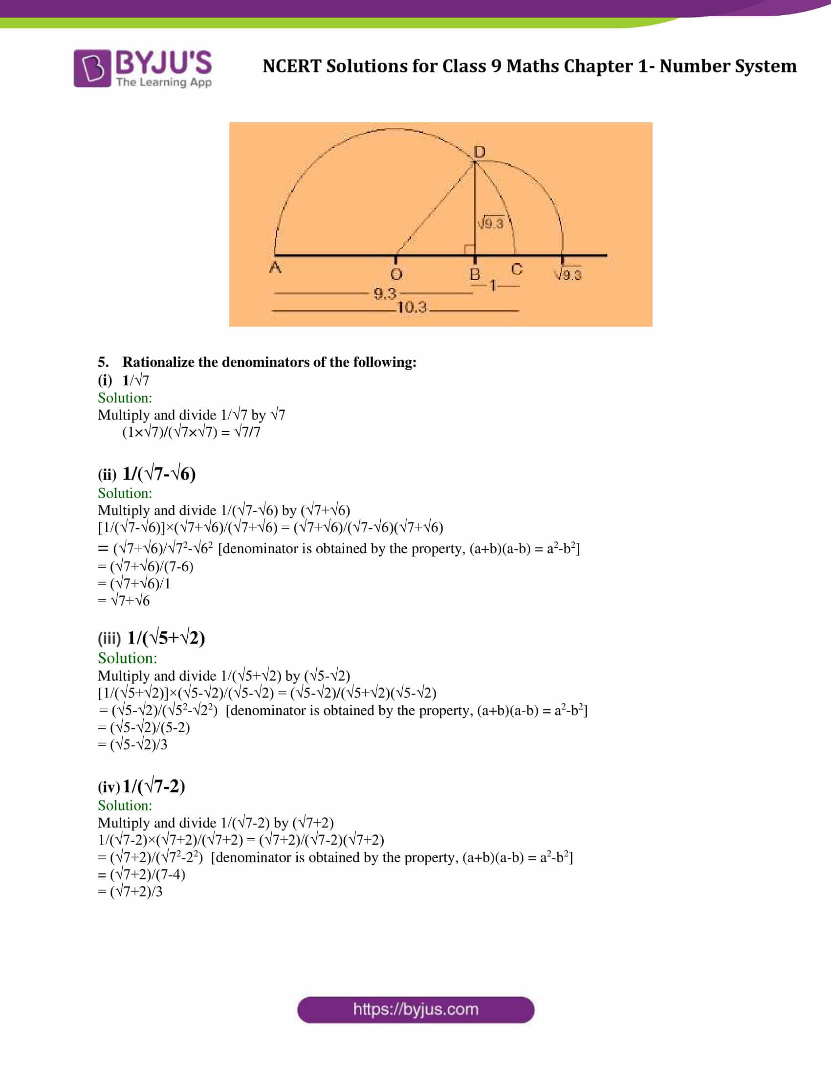 NCERT Solutions for Class 9 Maths Chapter 1 Number Systems