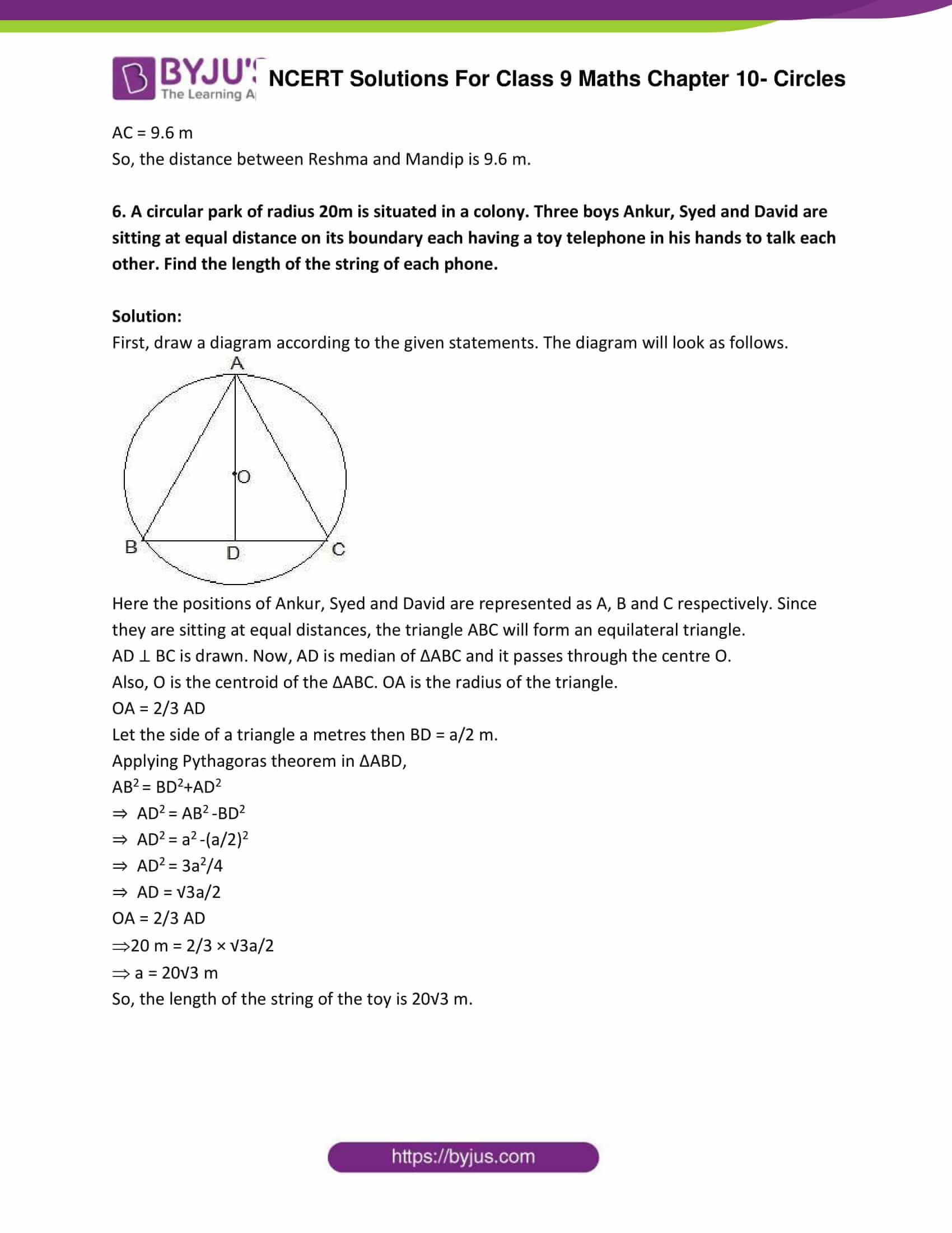 ncert sol nov11 for class 9 maths chapter 10 12
