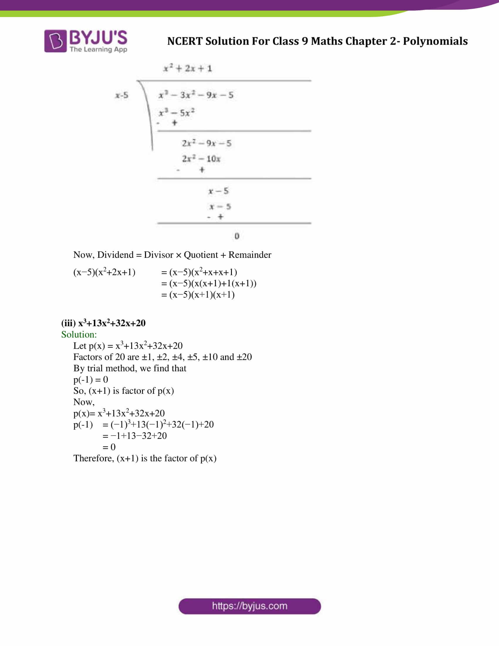 NCERT Solutions for Class 9 Maths Chapter 2 Polynomial Ex 2.4 Free PDF ...