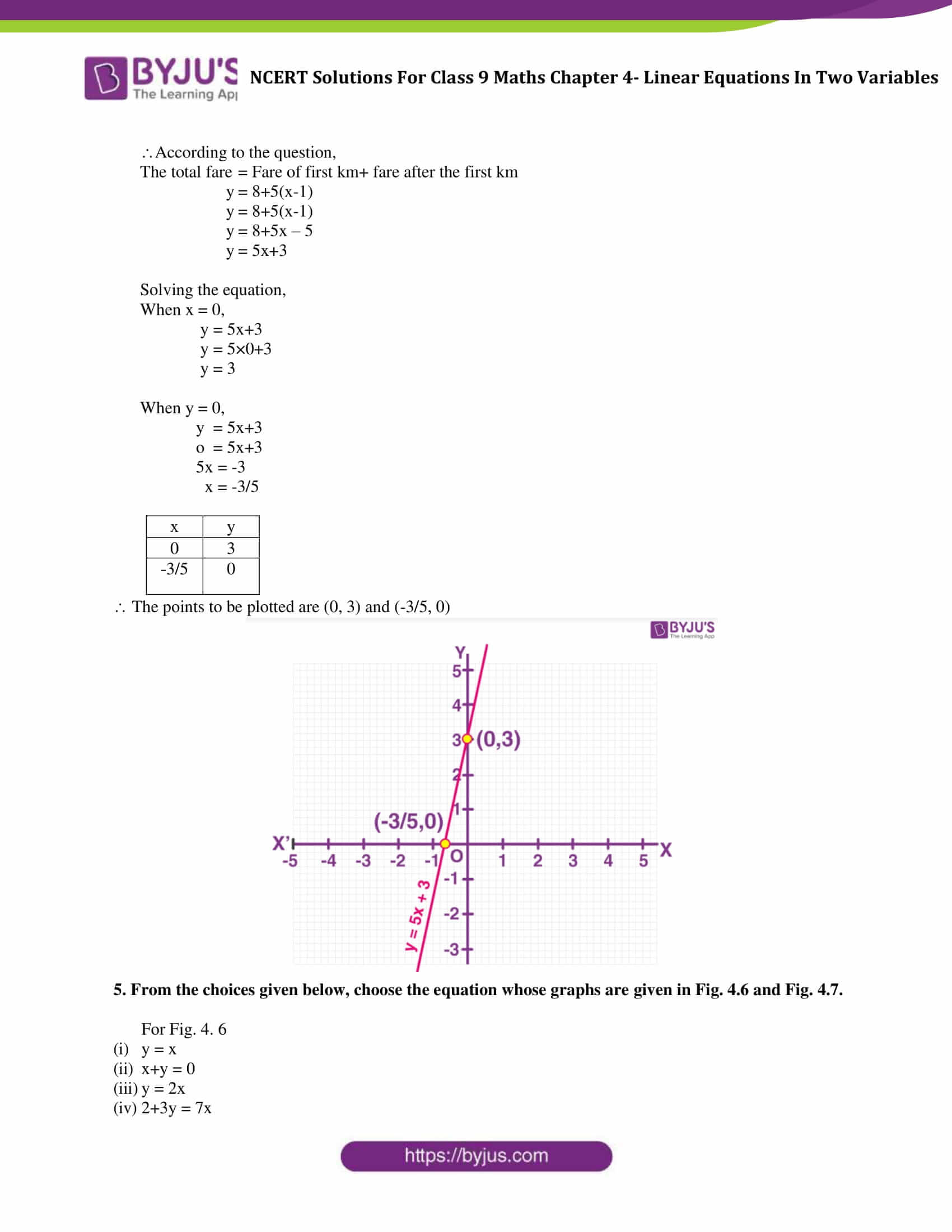 NCERT Solutions for Class 9 Maths Chapter 4 Linear Equations In Two ...
