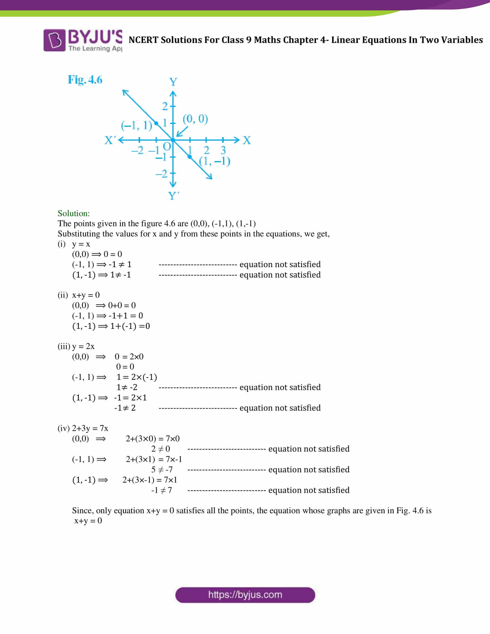 NCERT Solutions for Class 9 Maths Chapter 4 Linear Equations In Two ...