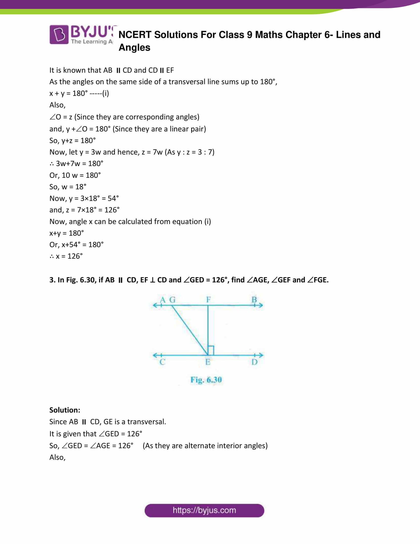 NCERT Solutions for Class 9 Maths Chapter 6 Lines And Angles