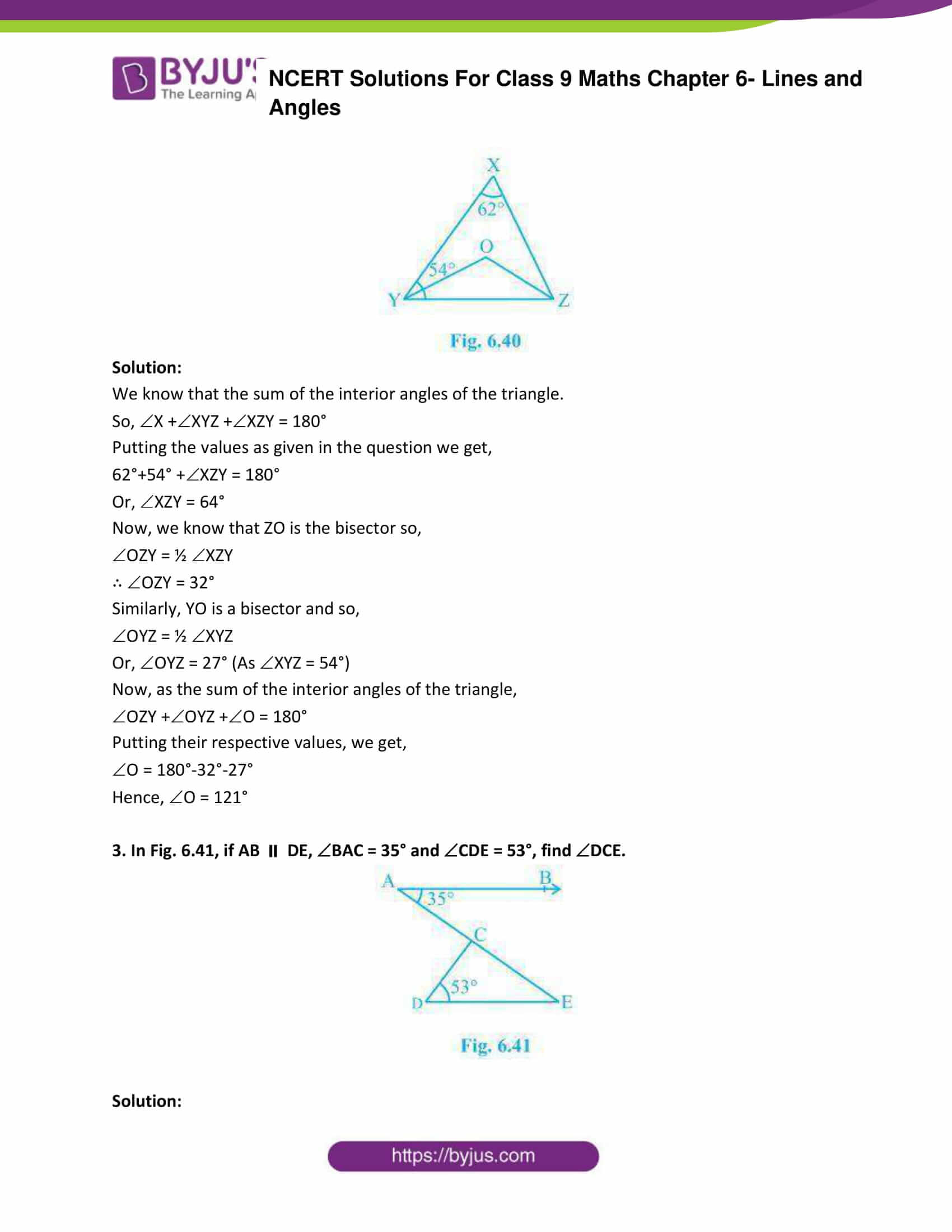 NCERT Solutions for Class 9 Maths Chapter 6 Lines And Angles