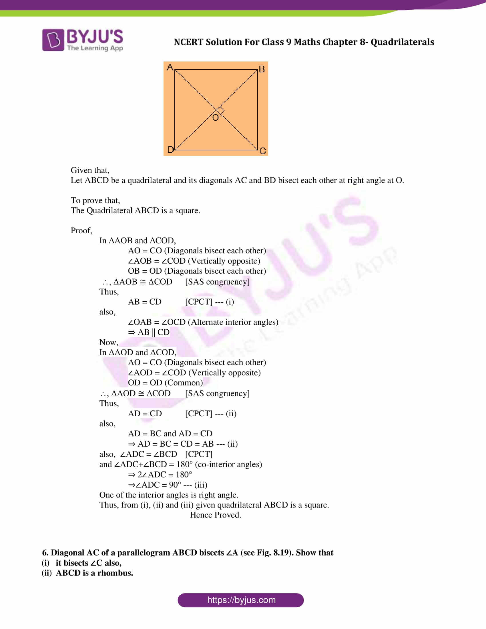 Ncert Solutions Class 9 Maths Chapter 8 Quadrilaterals Click Here To