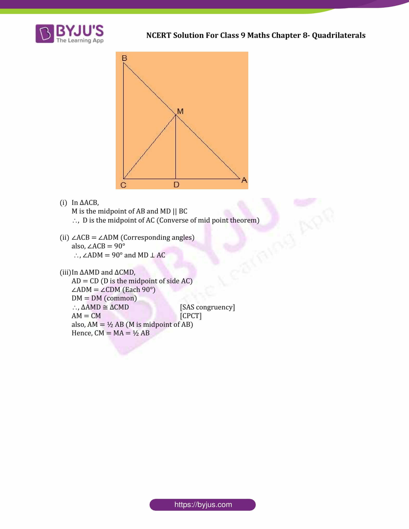 NCERT Solutions Class 9 Maths Chapter 8 Quadrilaterals - Click Here To ...