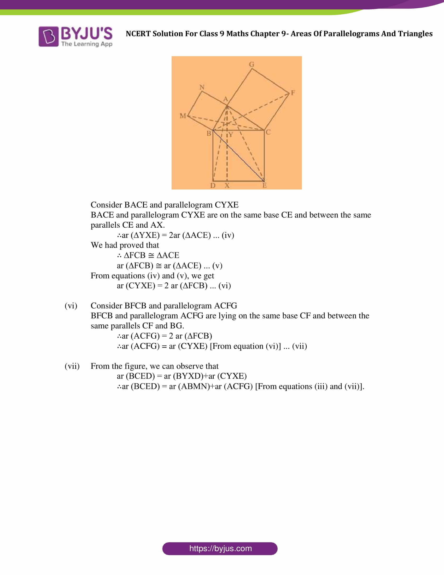 NCERT Solutions Class 9 Maths Chapter 9 Areas of Parallelograms and Triangles