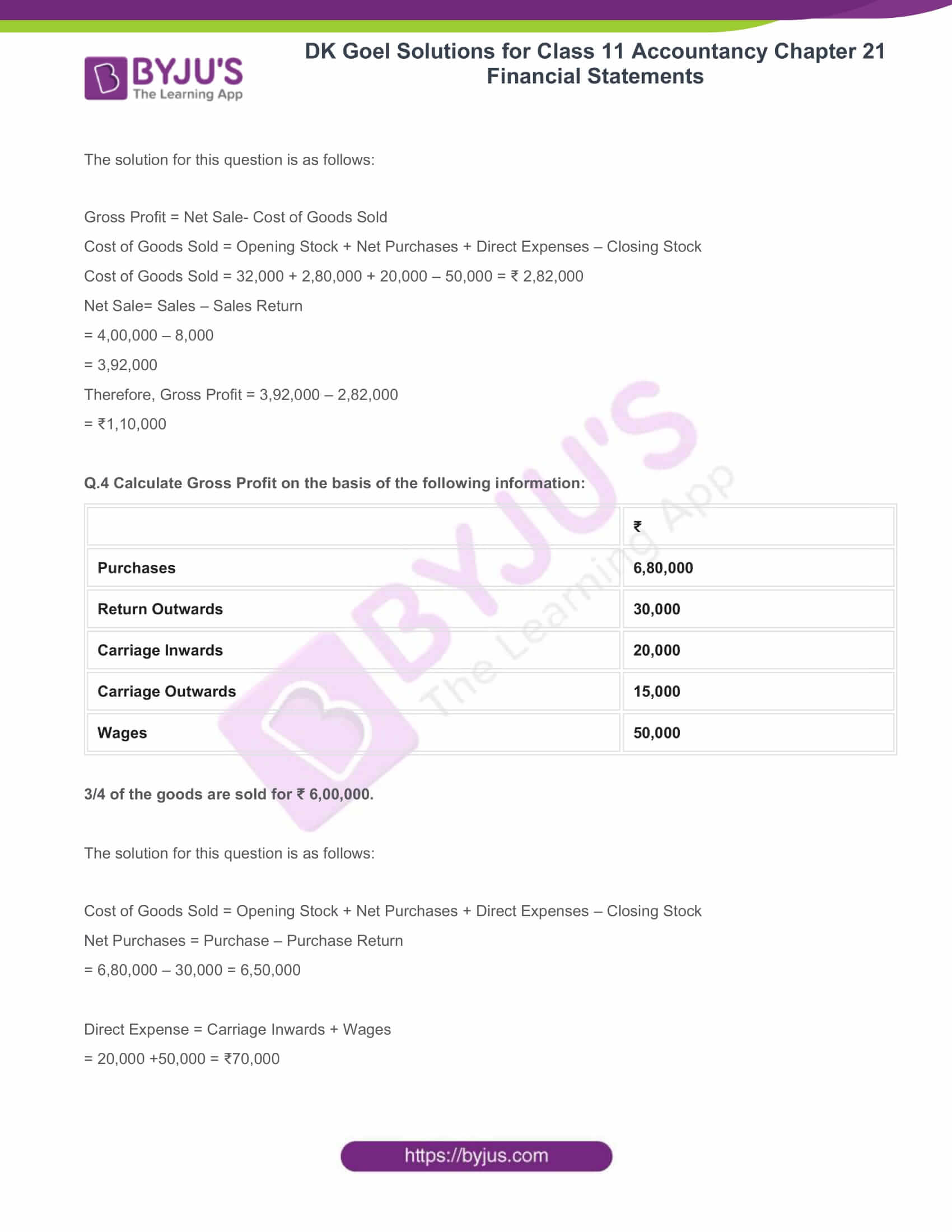 DK Goel Solutions For Class 11 Accountancy Chapter 21 Financial Statements