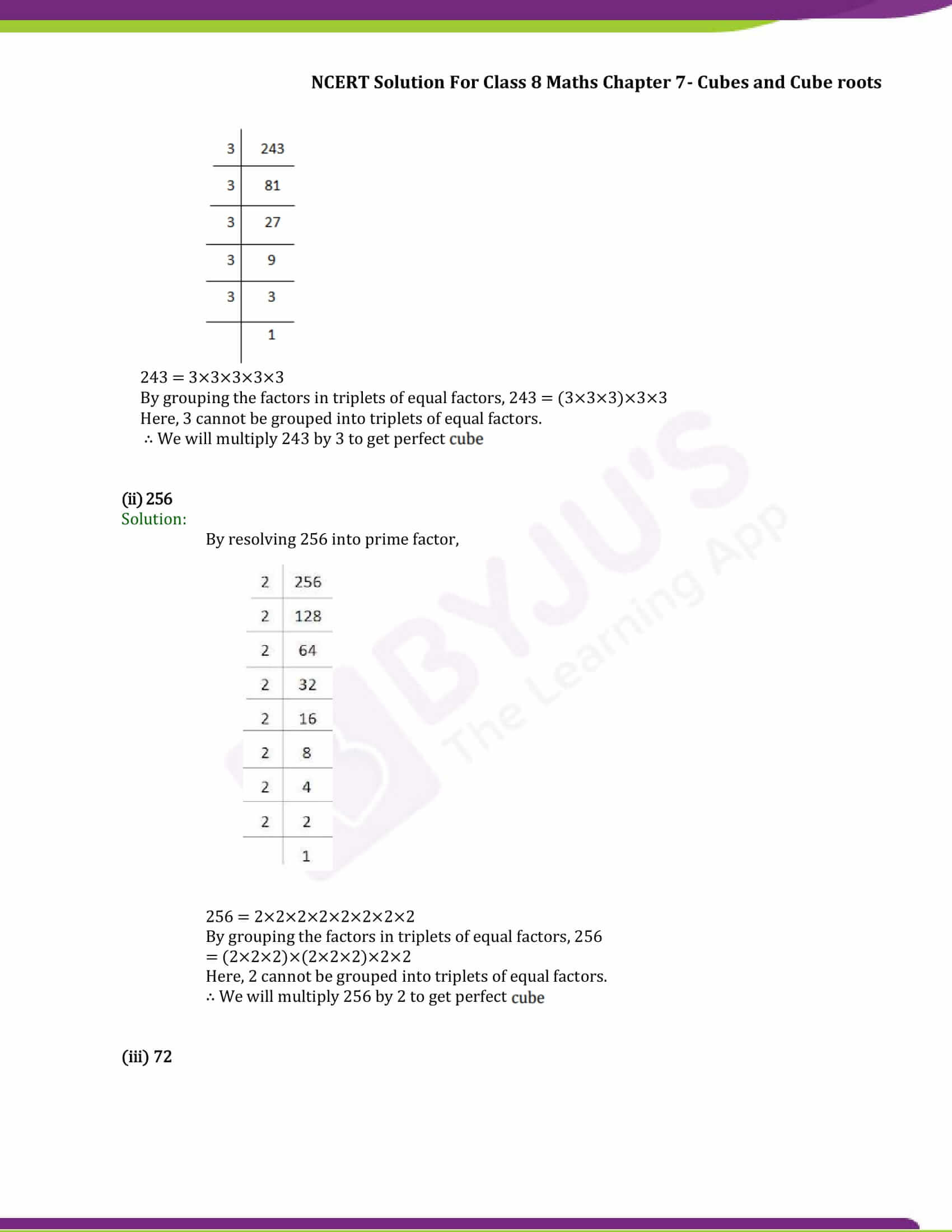 NCERT Solutions for Class 8 Maths Exercise 7.1 Chapter 7- cube and cube ...