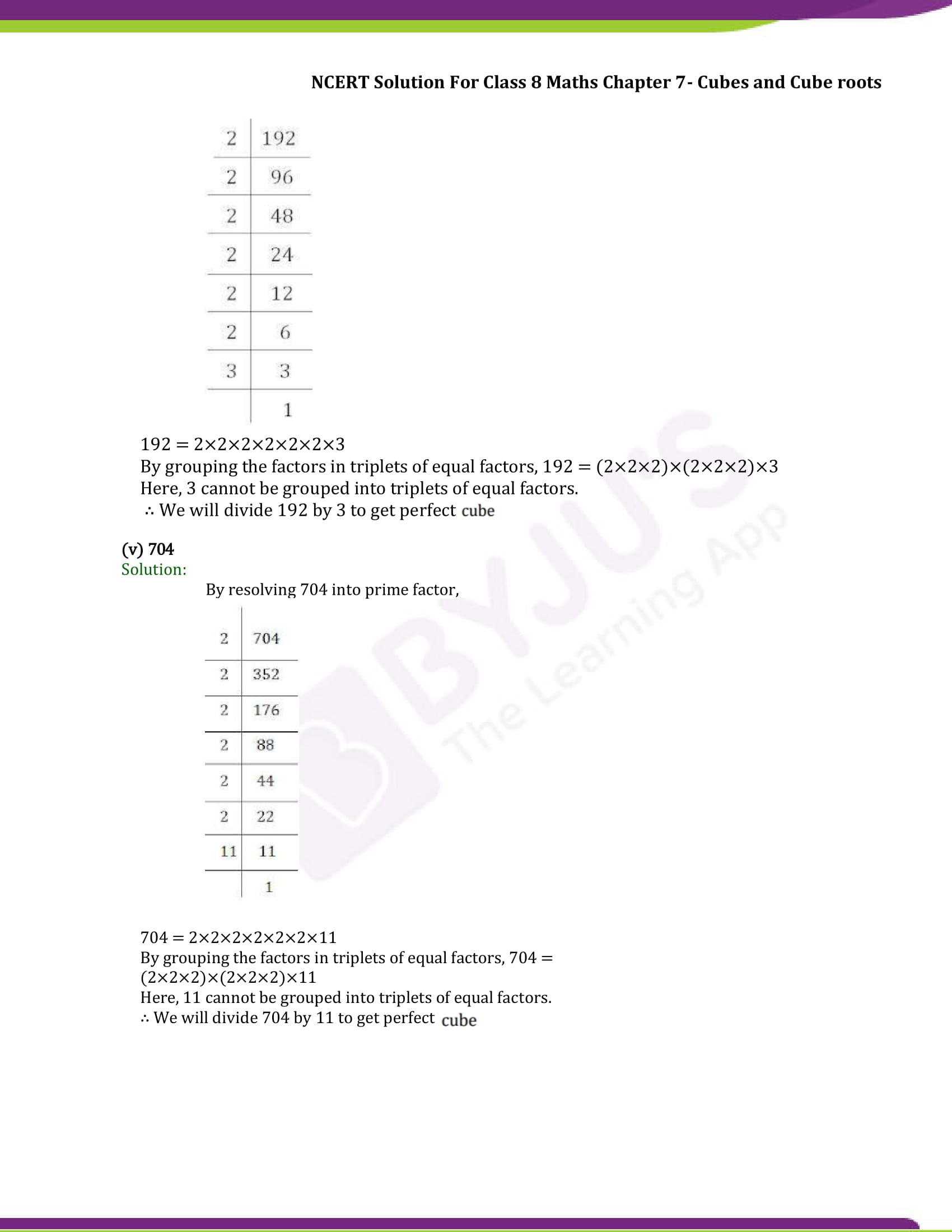 NCERT Solutions for Class 8 Maths Exercise 7.1 Chapter 7- cube and cube ...