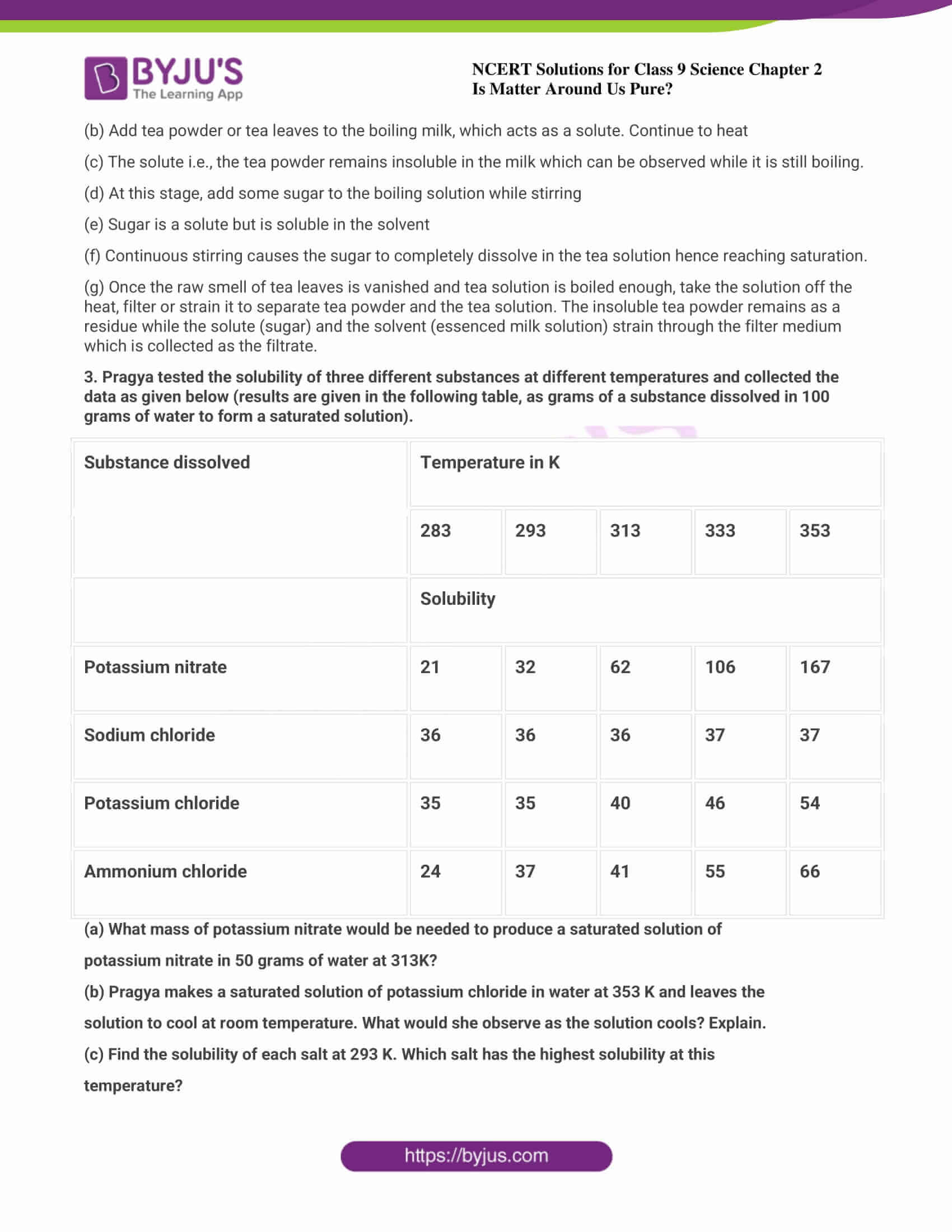 NCERT Solutions for Class 9 Science Chapter 2 Is Matter Around Us Pure
