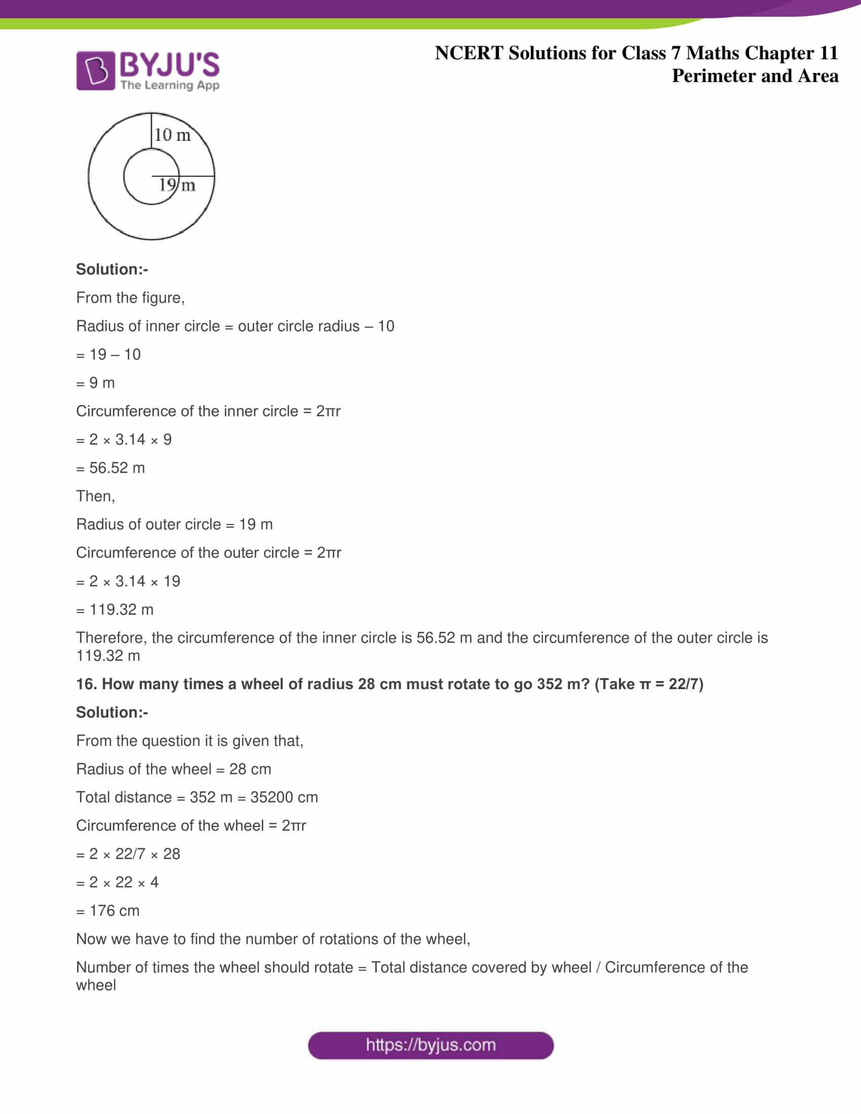 NCERT Solutions for Class 7 Maths Exercise 11.3 Chapter 11 Perimeter ...