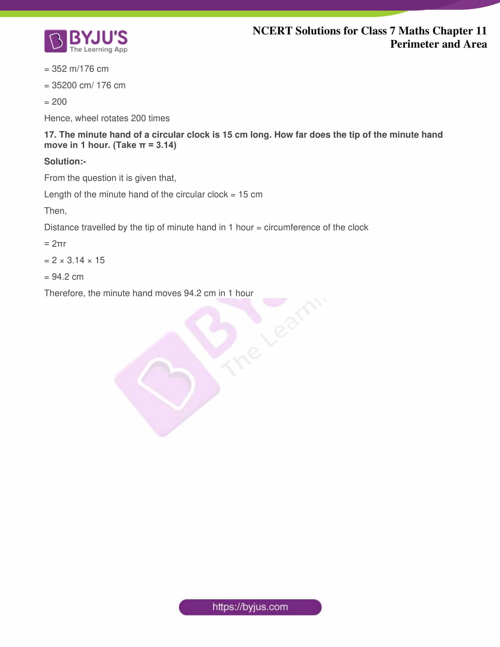 NCERT Solutions for Class 7 Maths Exercise 11.3 Chapter 11 Perimeter ...