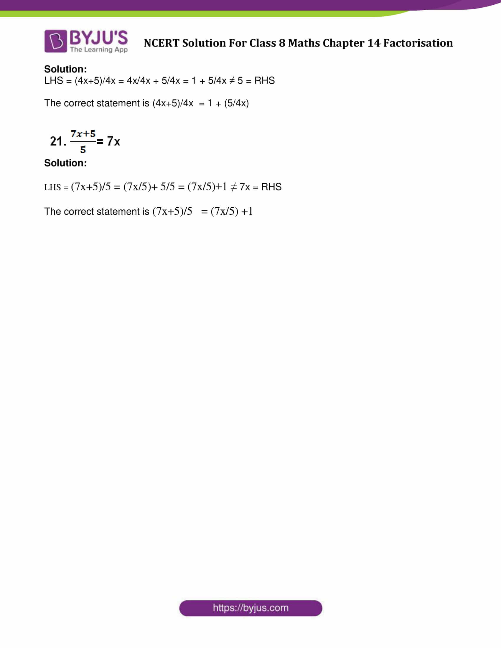NCERT Solutions Class 8 Maths Chapter 14 Factorisation - Click Here To ... NCERT Solutions Class 8 Maths Chapter 14 Factorisation - Click Here To ...