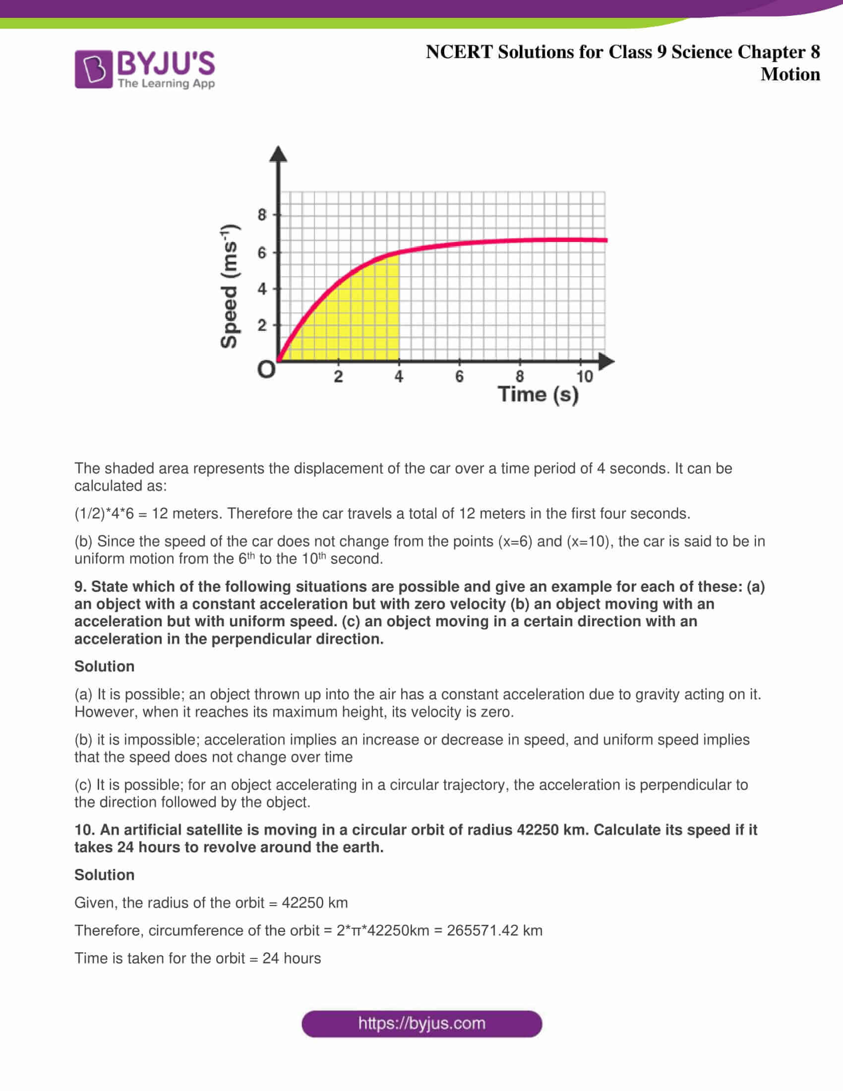 NCERT Solutions Class 9 Science Chapter 8 Motion