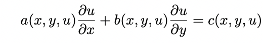 Quasi linear Partial Differential Equations Definition Example