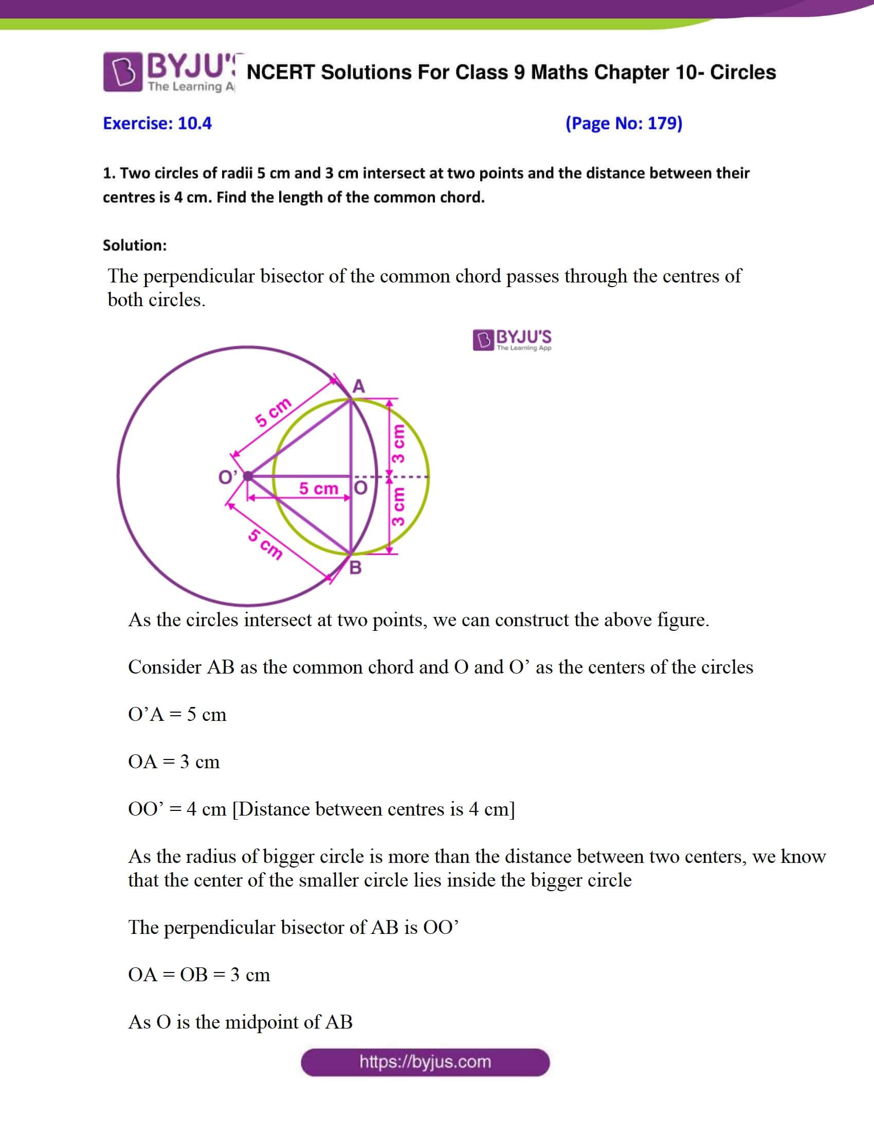 NCERT Solutions Class 9 Maths Chapter 10 Circles Free PDF Download NCERT Solutions Class 9 Maths Chapter 10 Circles Free PDF Download