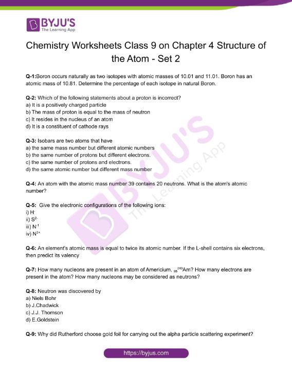 Atomic Structure And The Periodic Table Chapter 4 Worksheet Answers