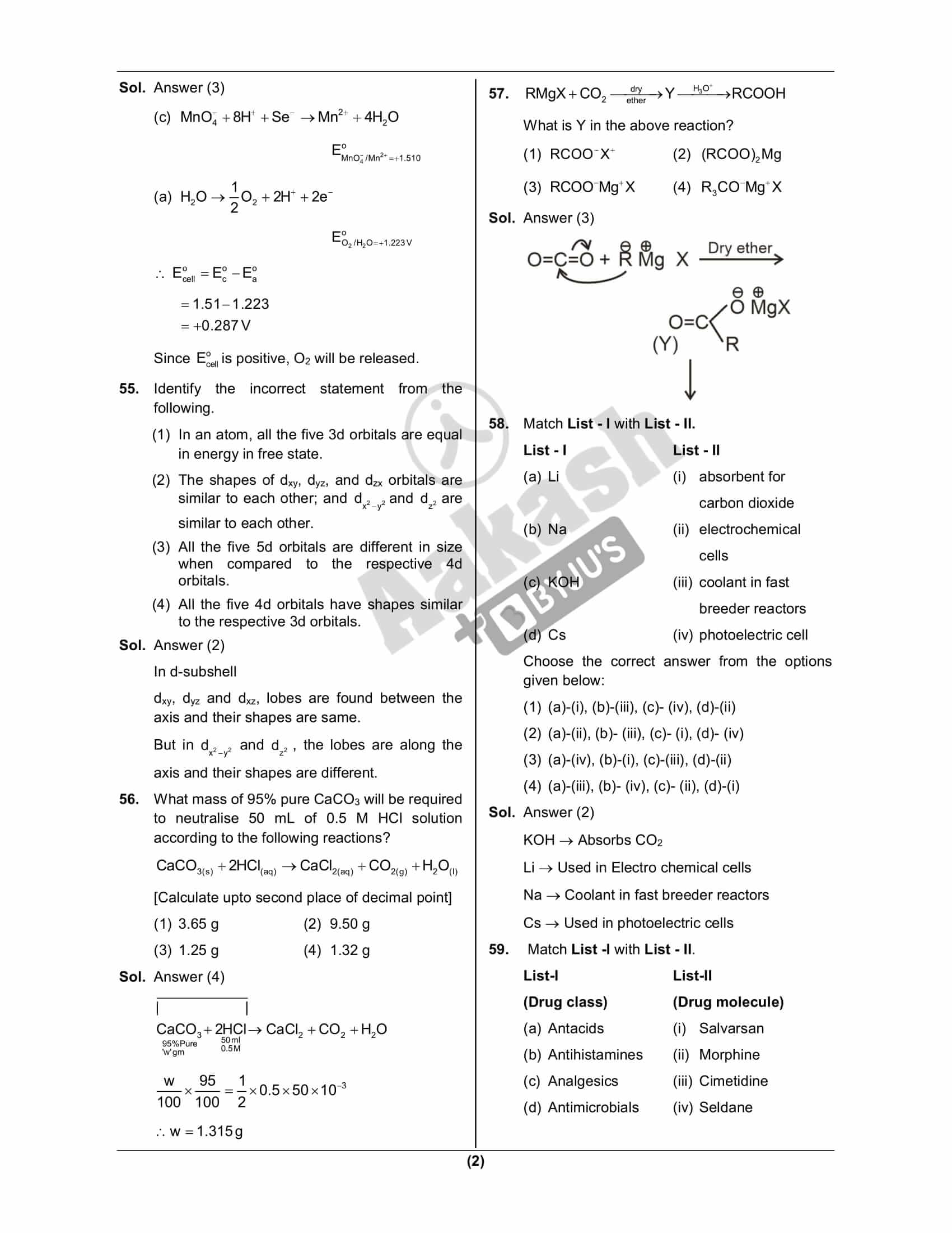 NEET 2022 Chemistry Question Paper With Solutions 17th July