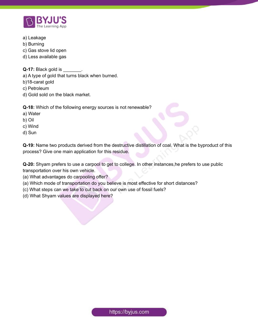 Class 8 Chemistry Worksheet On Chapter 5 Coal And Petroleum Set 3 Class 8 Chemistry Worksheet On Chapter 5 Coal And Petroleum Set 3