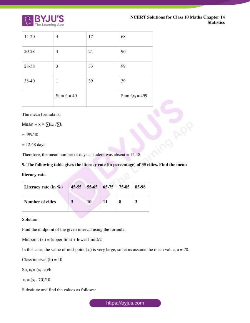 NCERT Solutions for Class 10 Maths Exercise 14.1 Chapter 14 ...
