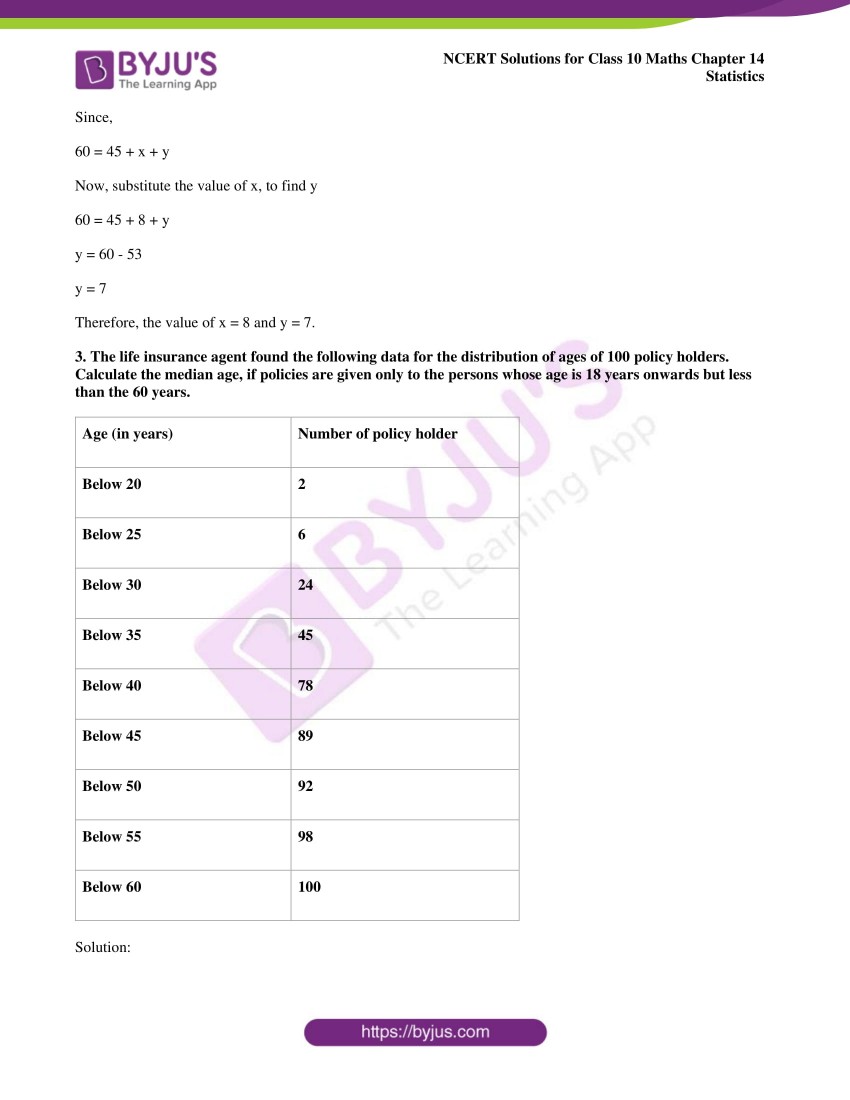NCERT Solutions for Class 10 Maths Exercise 14.3 Chapter 14 ...