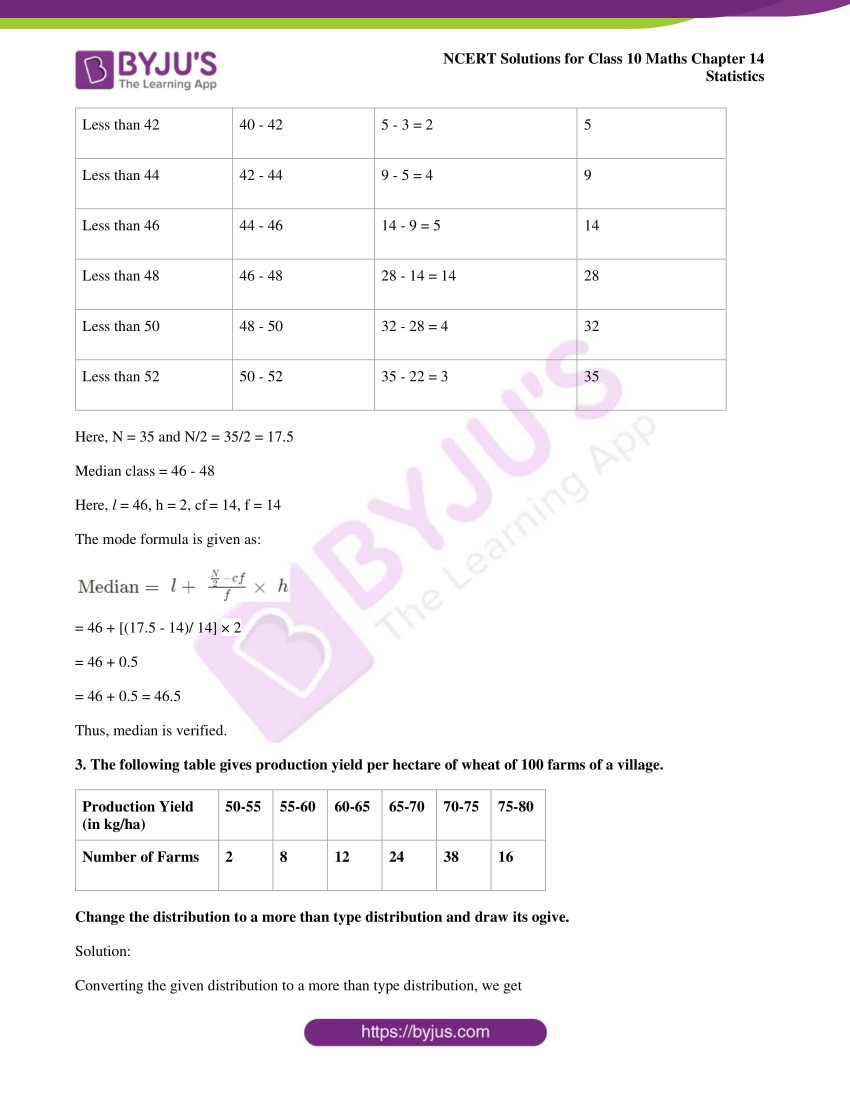 NCERT Solutions for Class 10 Maths Chapter 14 Exercise 14.4