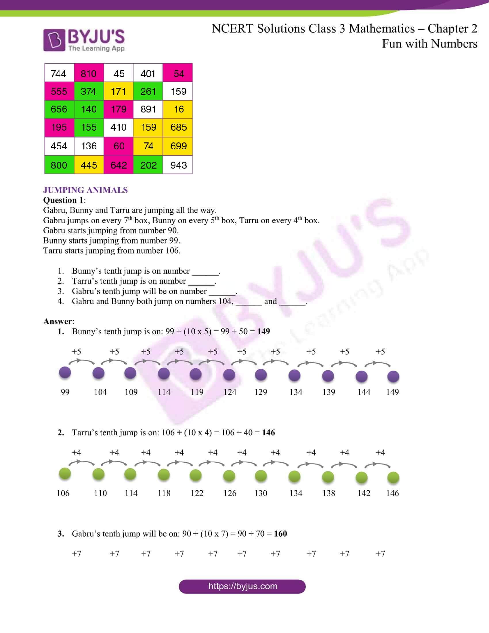 NCERT Solutions Class 3 Maths Chapter 2 Fun with Numbers | Free PDF ...