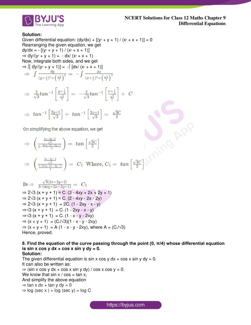NCERT Solutions for Class 12 Maths Miscellaneous Exercise Chapter 9 ...