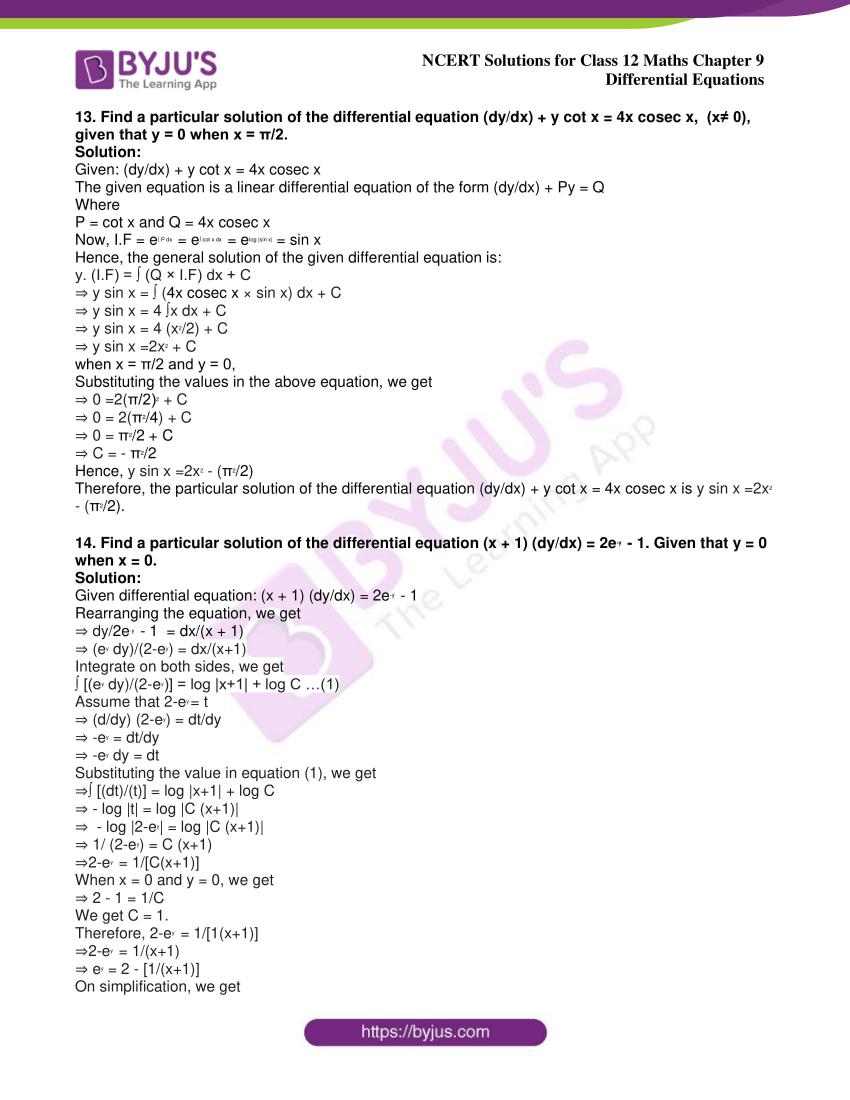 NCERT Solutions for Class 12 Maths Miscellaneous Exercise Chapter 9 ...