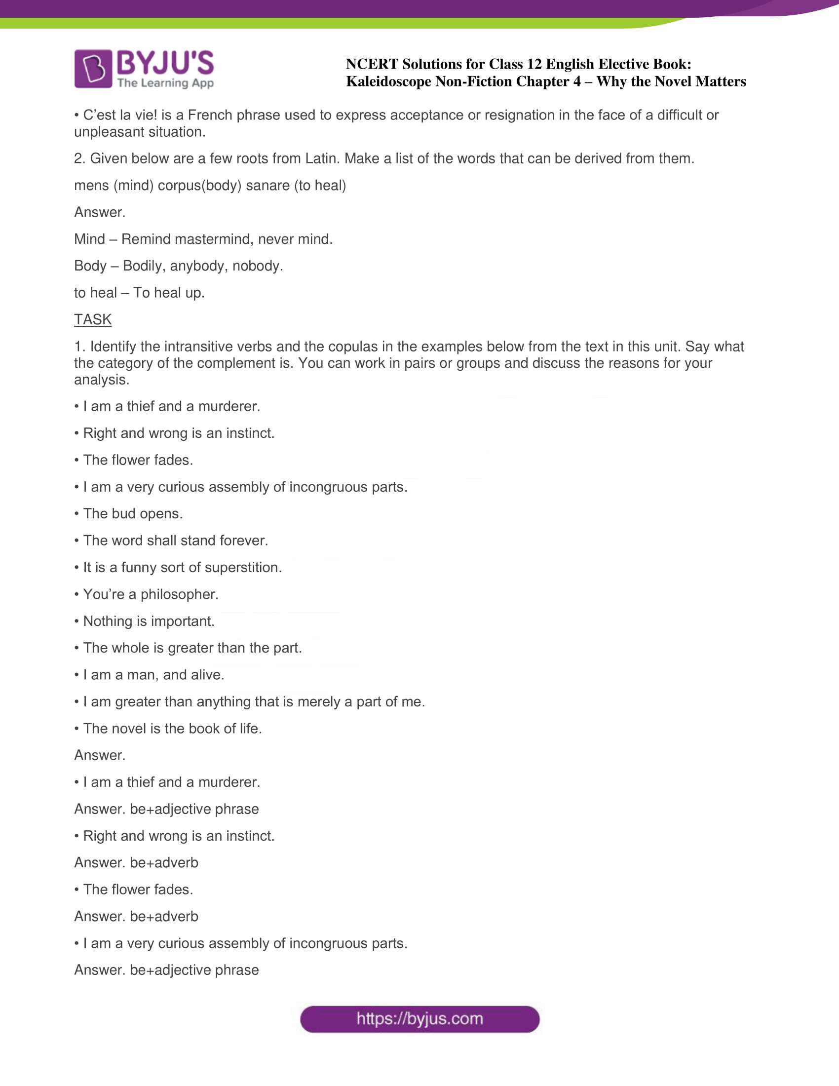 NCERT Solutions For Class 12 English Elective Book: Kaleidoscope Non ...