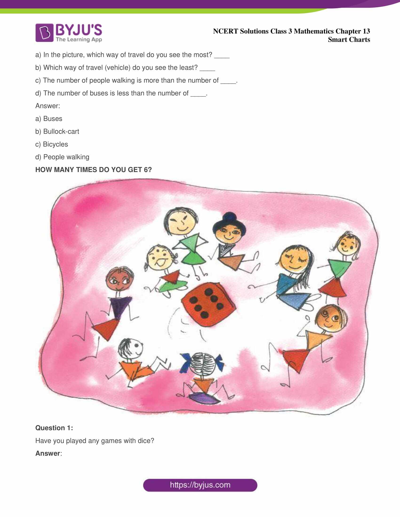 NCERT Solutions Class 3 Maths Chapter 13 Smart Charts - Download Now