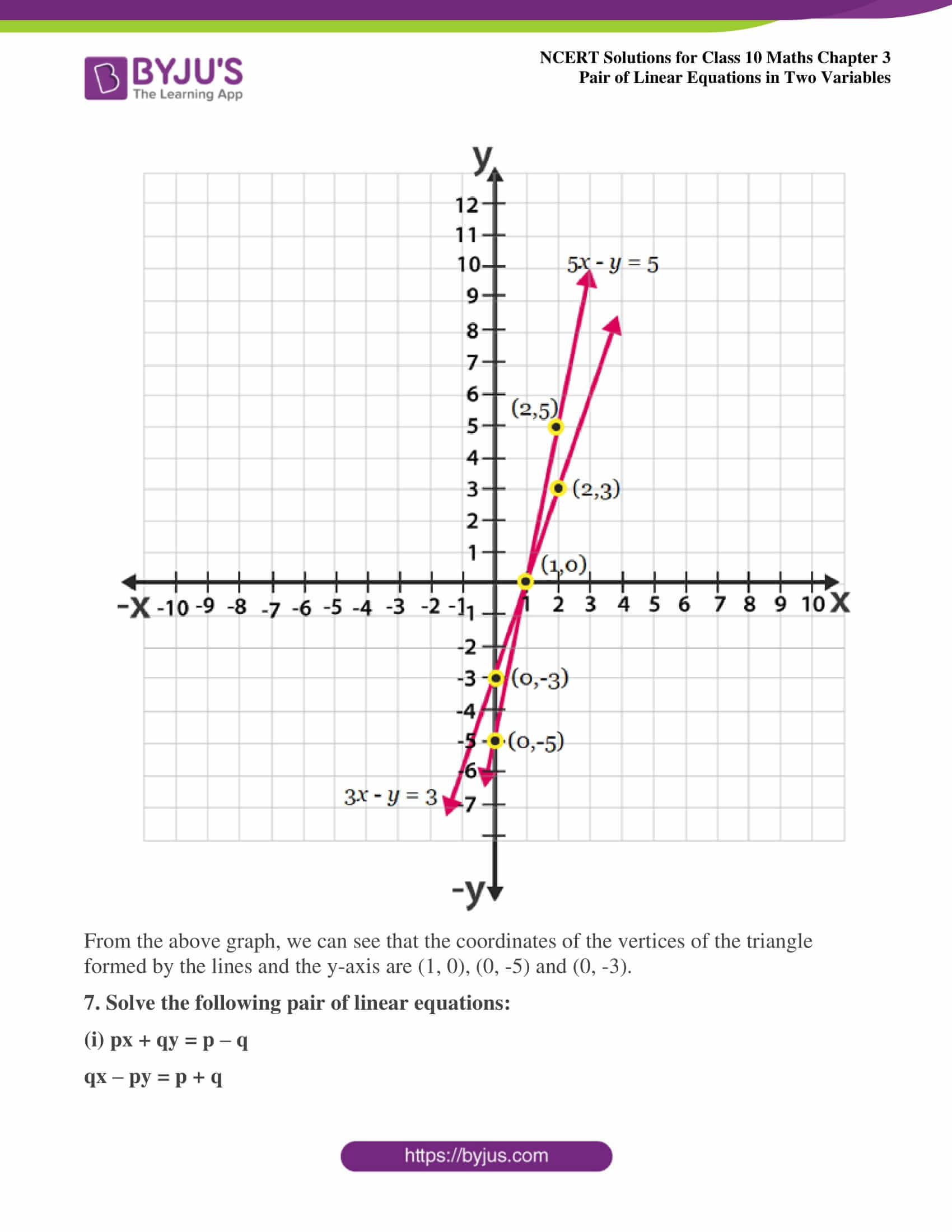 NCERT Solutions for Class 10 Maths Chapter 3 Pair of Linear Equations ...