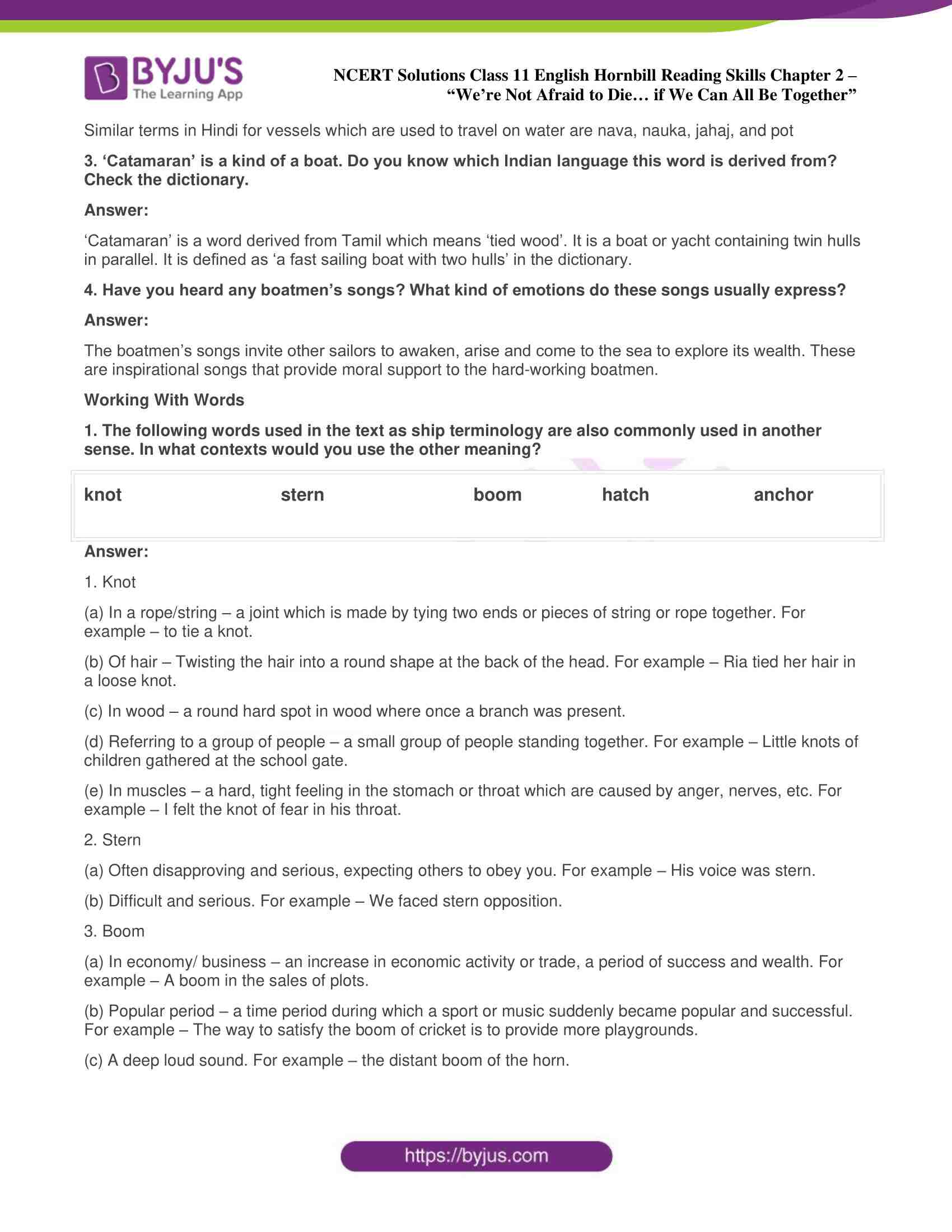 NCERT Solutions for Class 11 English Hornbill Reading Skills Chapter 2 ...