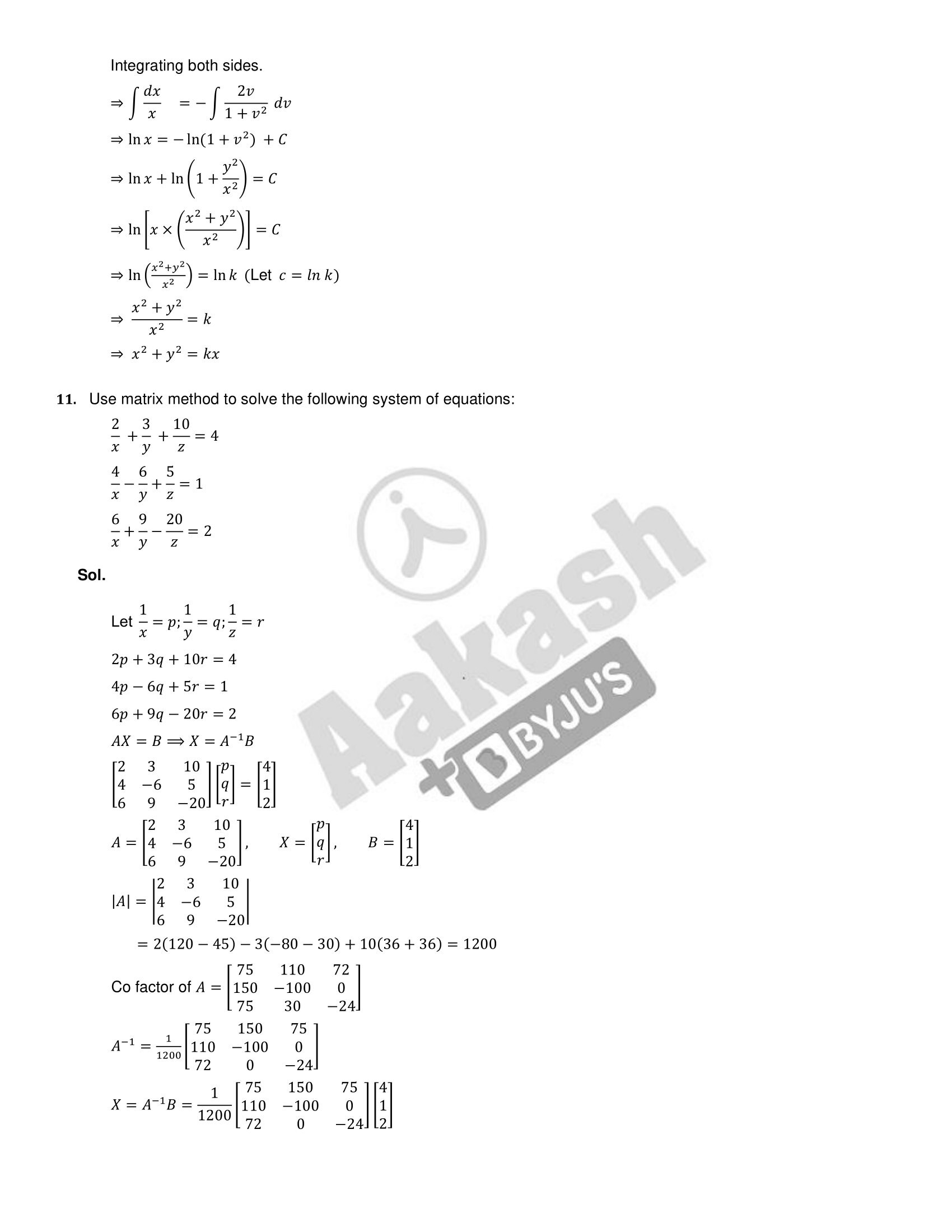 ISC Class 12 Maths Question Paper Solution 2023 Download PDF